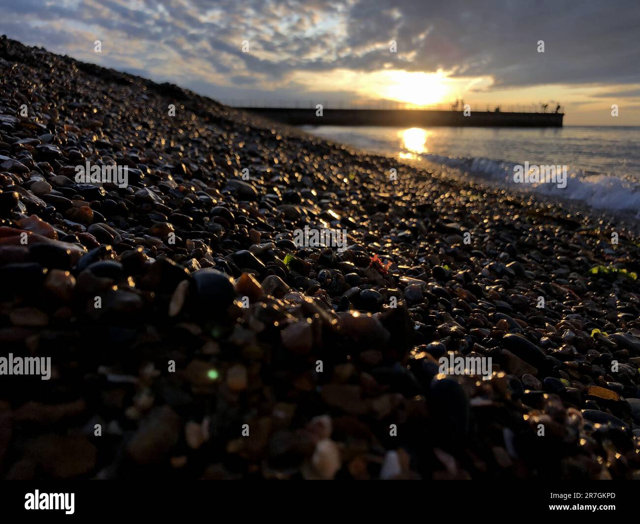 Looking Across a Decorative Stack of Different Coloured Stones, Pebbles ...