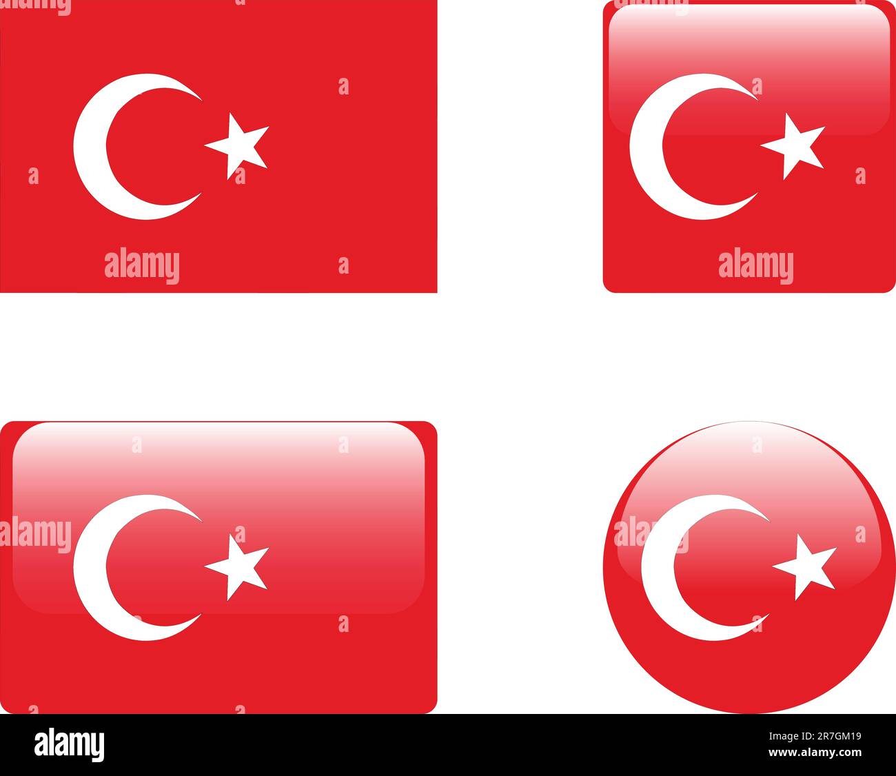 turkey flag & buttons collection - vector Stock Vector Image & Art - Alamy