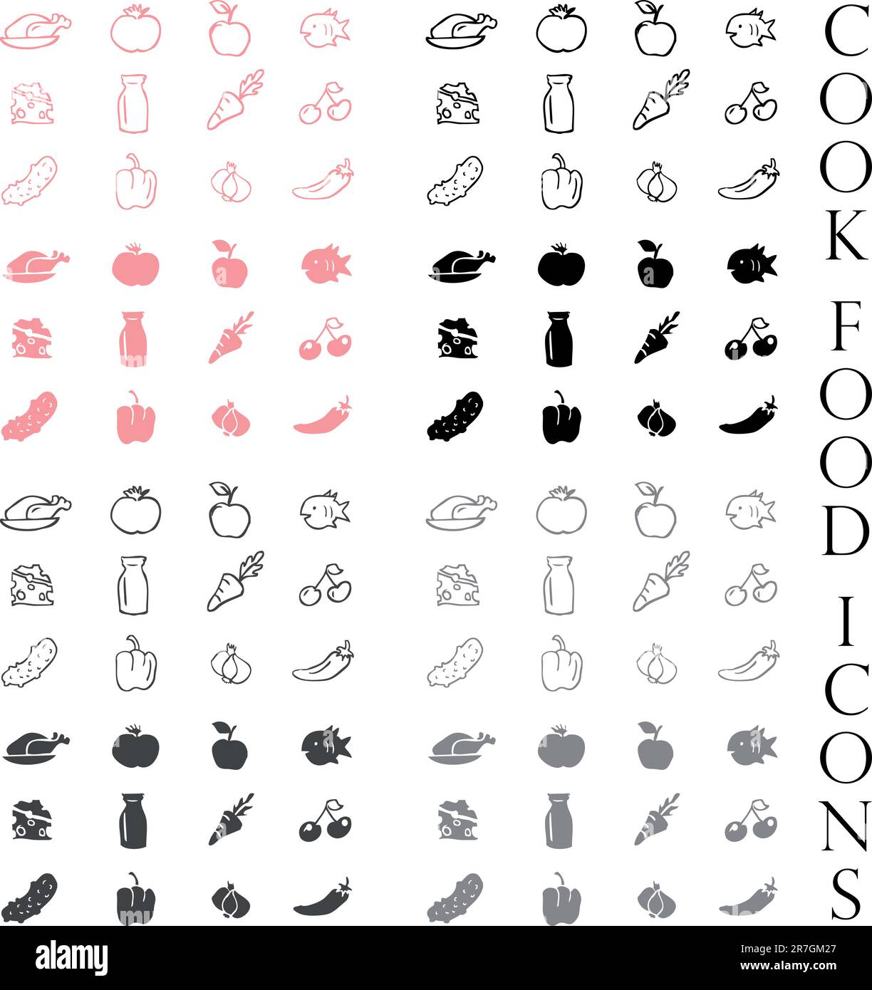Cook food icons vector set Stock Vector Image & Art - Alamy