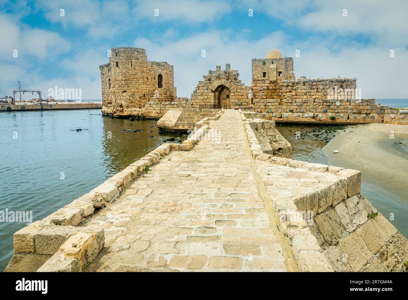 Sidon crusaider sea castle fortress walls and bations, Saida, Lebanon ...