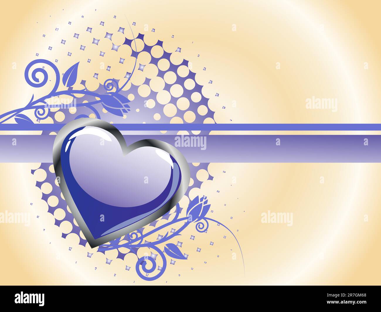 vector eps 10 illustration of blue heart on an abstract background ...