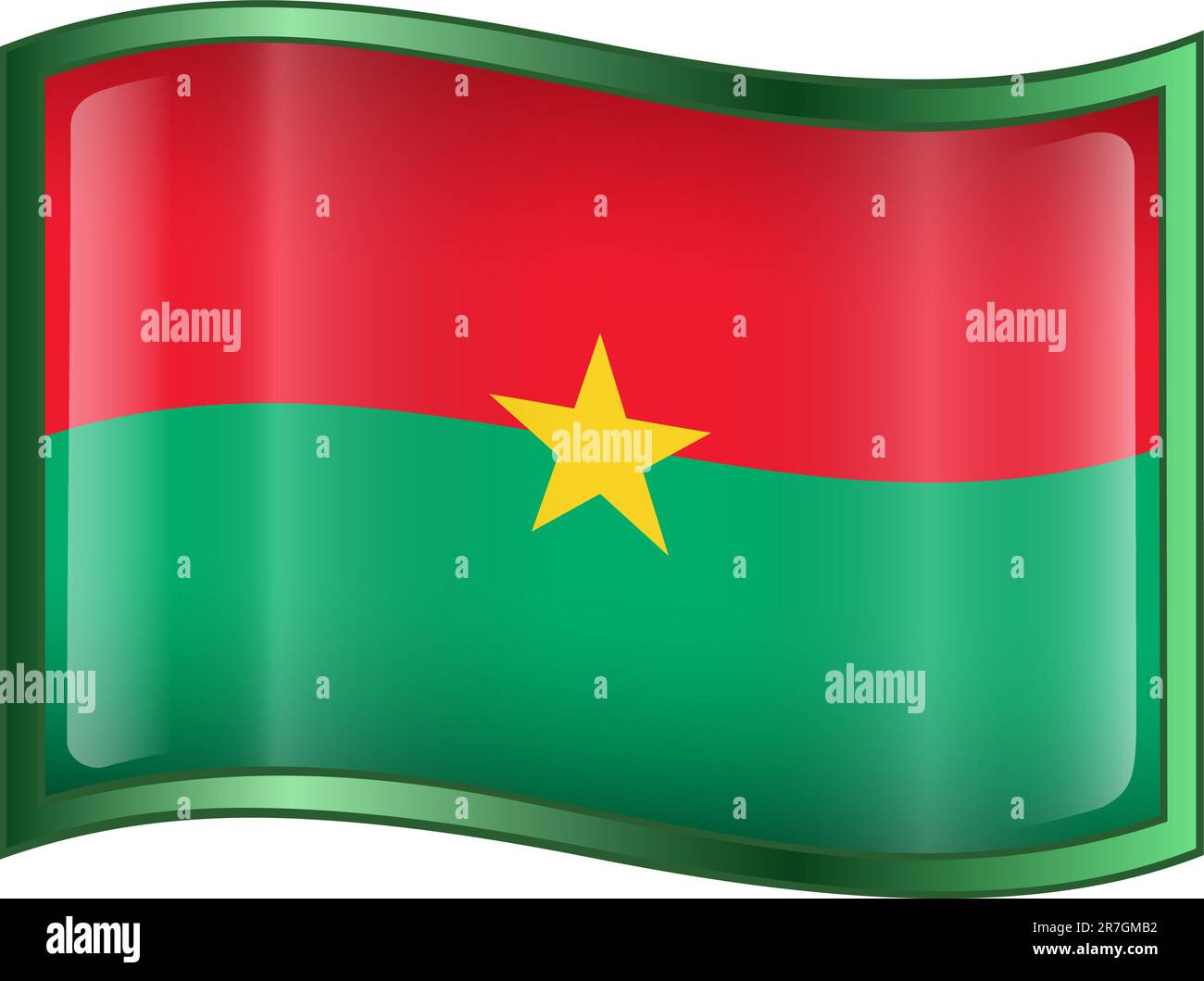 Burkina Faso flag icon, isolated on white background Stock Vector Image ...