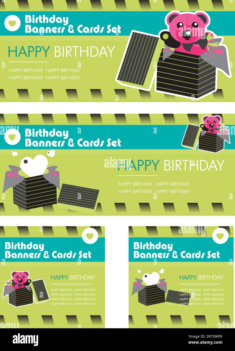 Birthday collection of banners cards tags Stock Vector Image & Art - Alamy