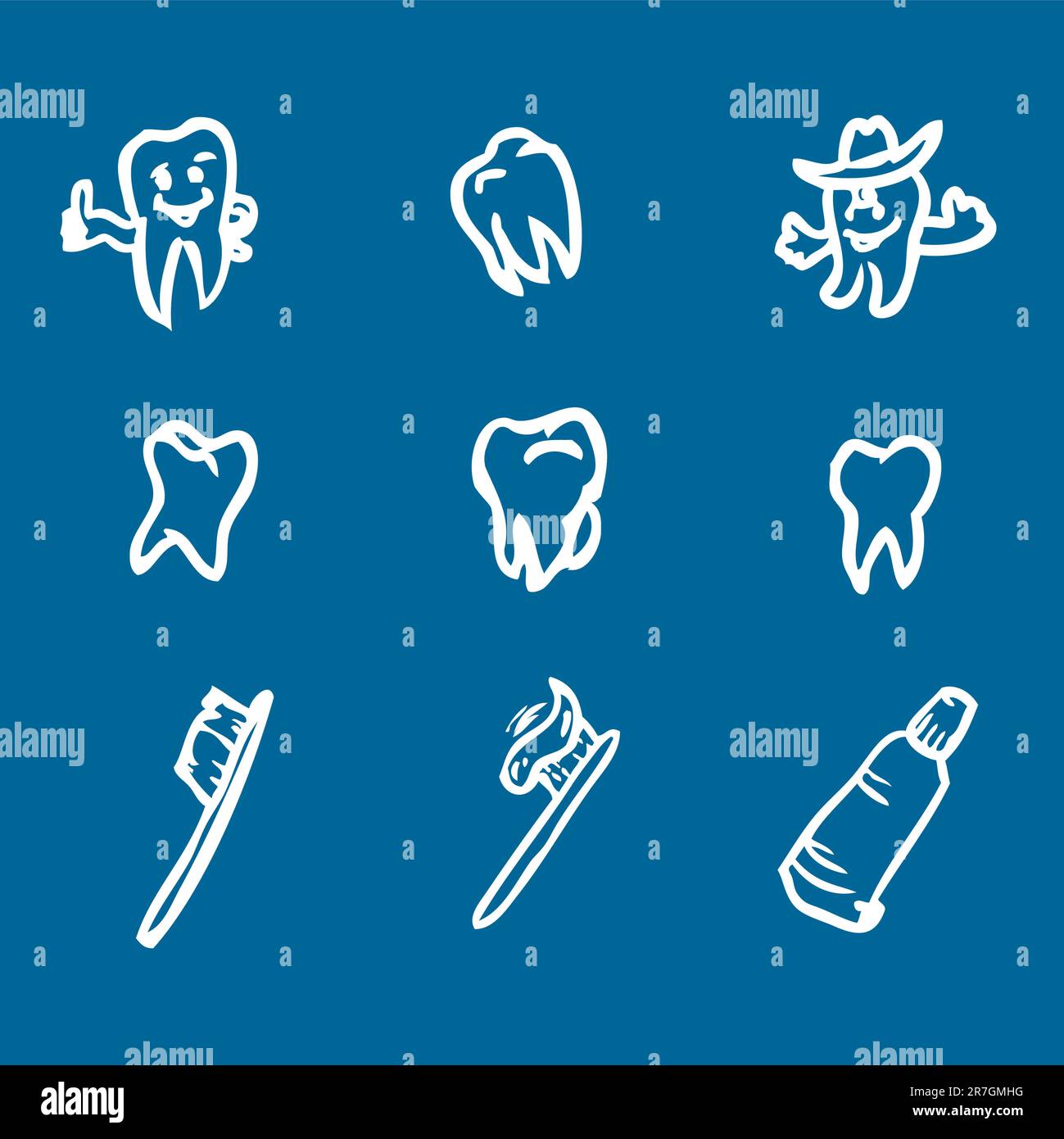 set of abstract teeth vector illustration symbol Stock Vector Image ...