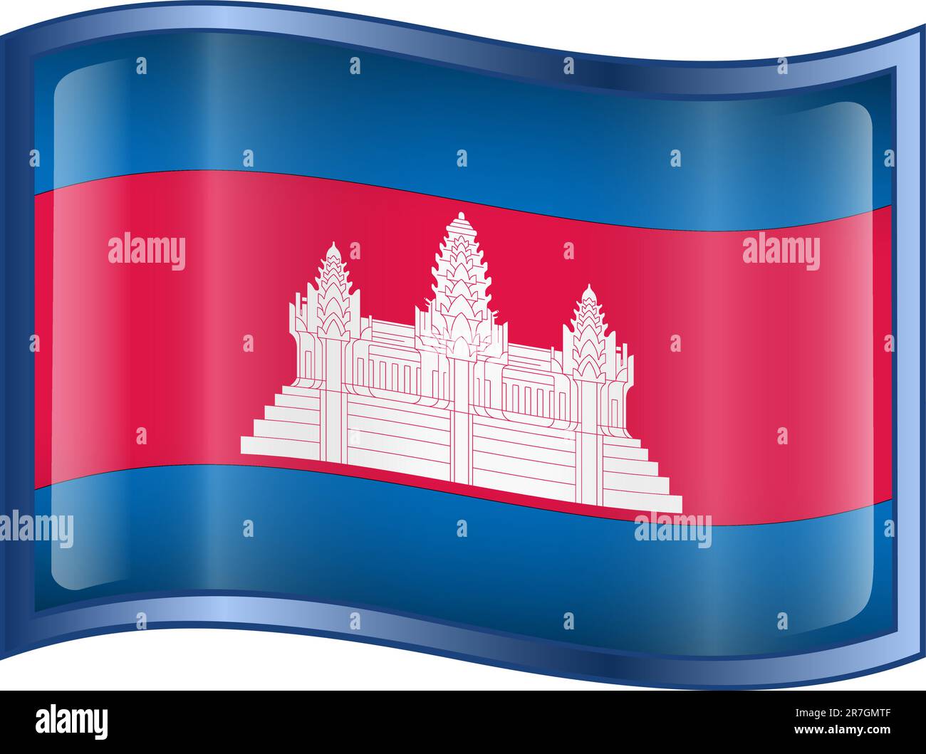 Cambodia flag icon, isolated on white background Stock Vector Image ...