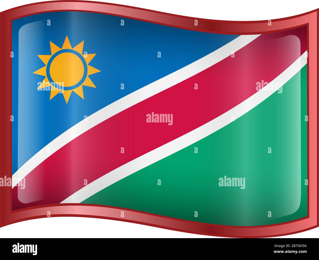Namibia flag icon, isolated on white background Stock Vector Image ...