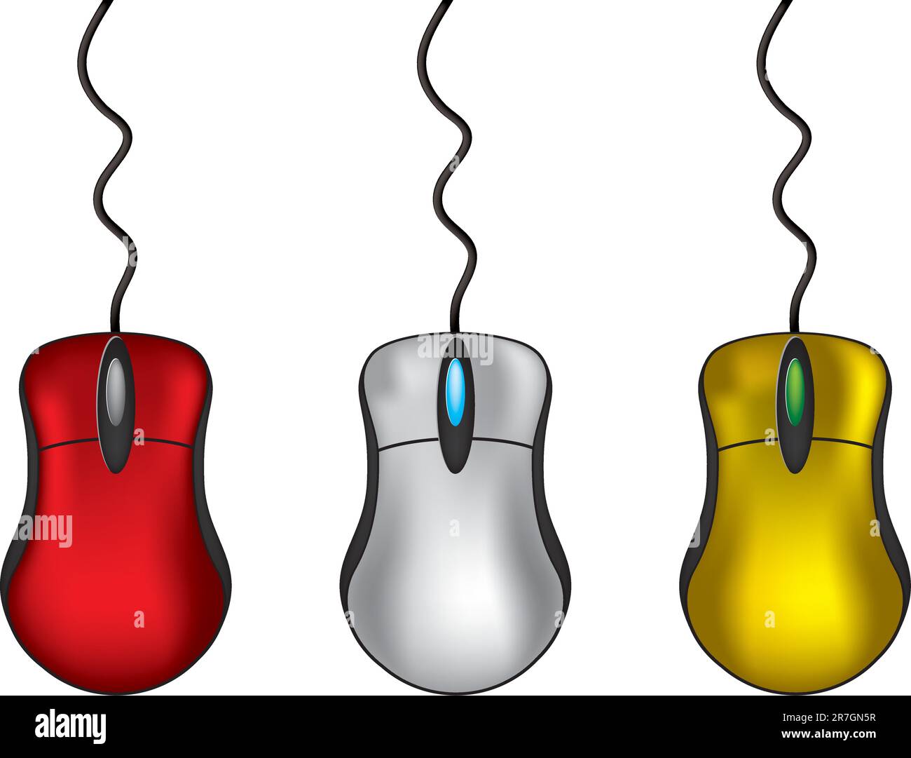 Computer Mouse in different colors - vector illustration Stock Vector ...