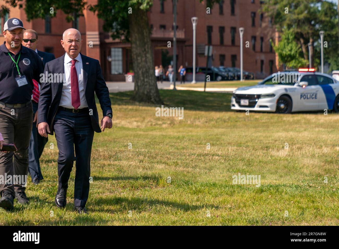 Homeland Security Secretary Alejandro Mayorkas arrives for a Counter ...