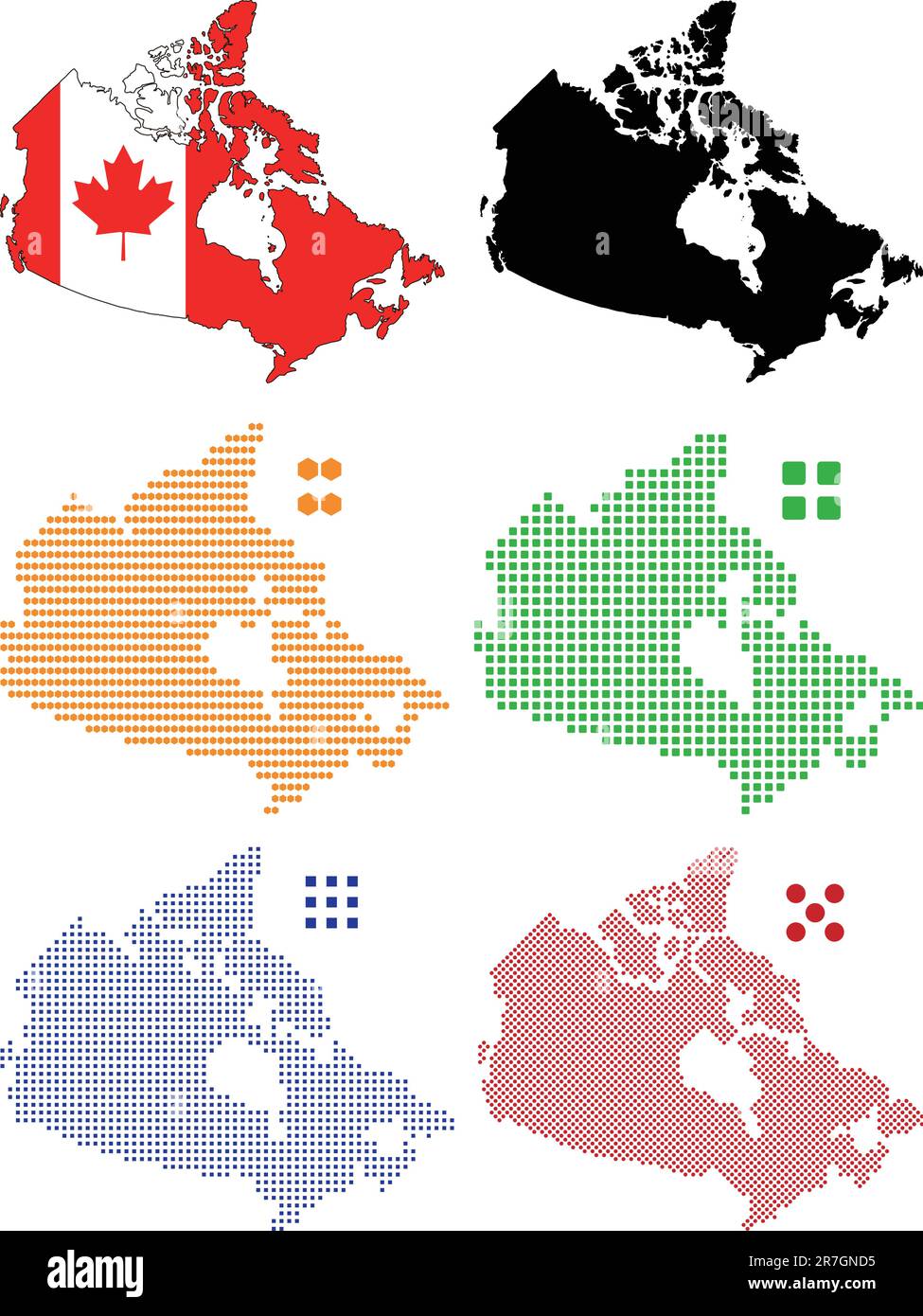 Layered vector illustration map and flag of Canada Stock Vector Image ...