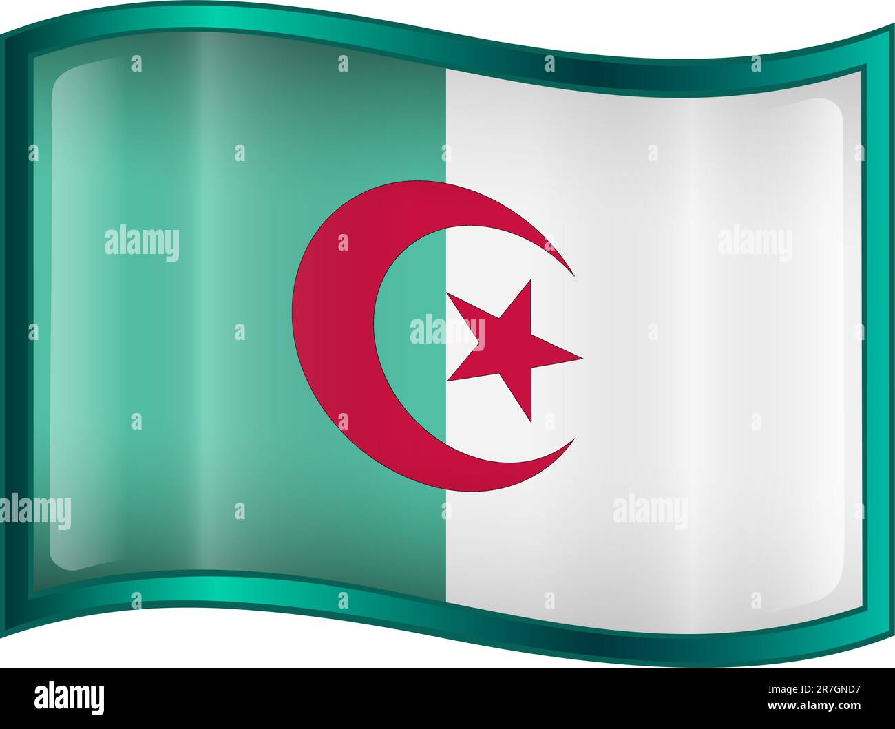Algeria flag icon, isolated on white background Stock Vector Image & Art - Alamy