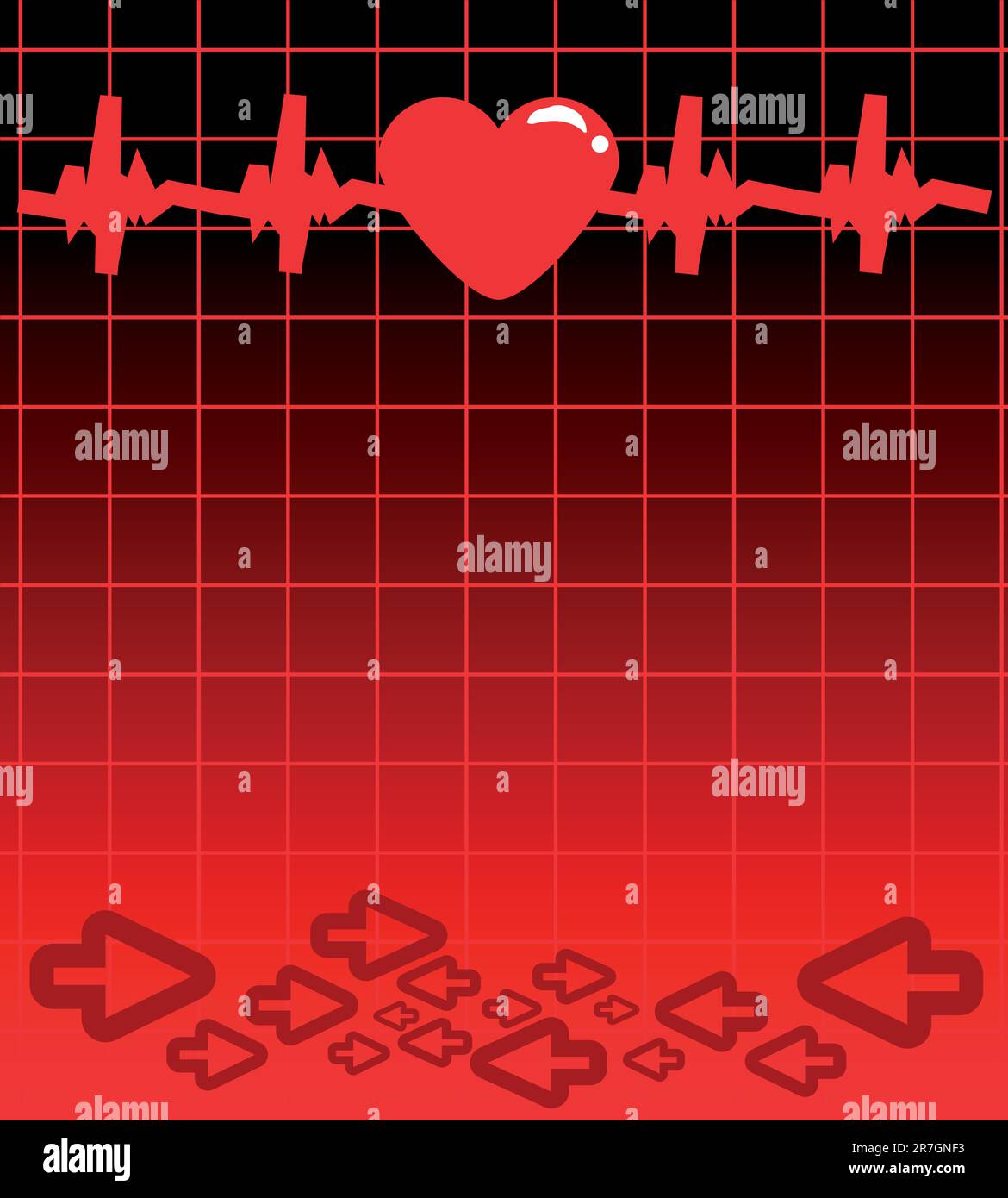 Editable vector background - heart and heartbeat symbol Stock Vector ...