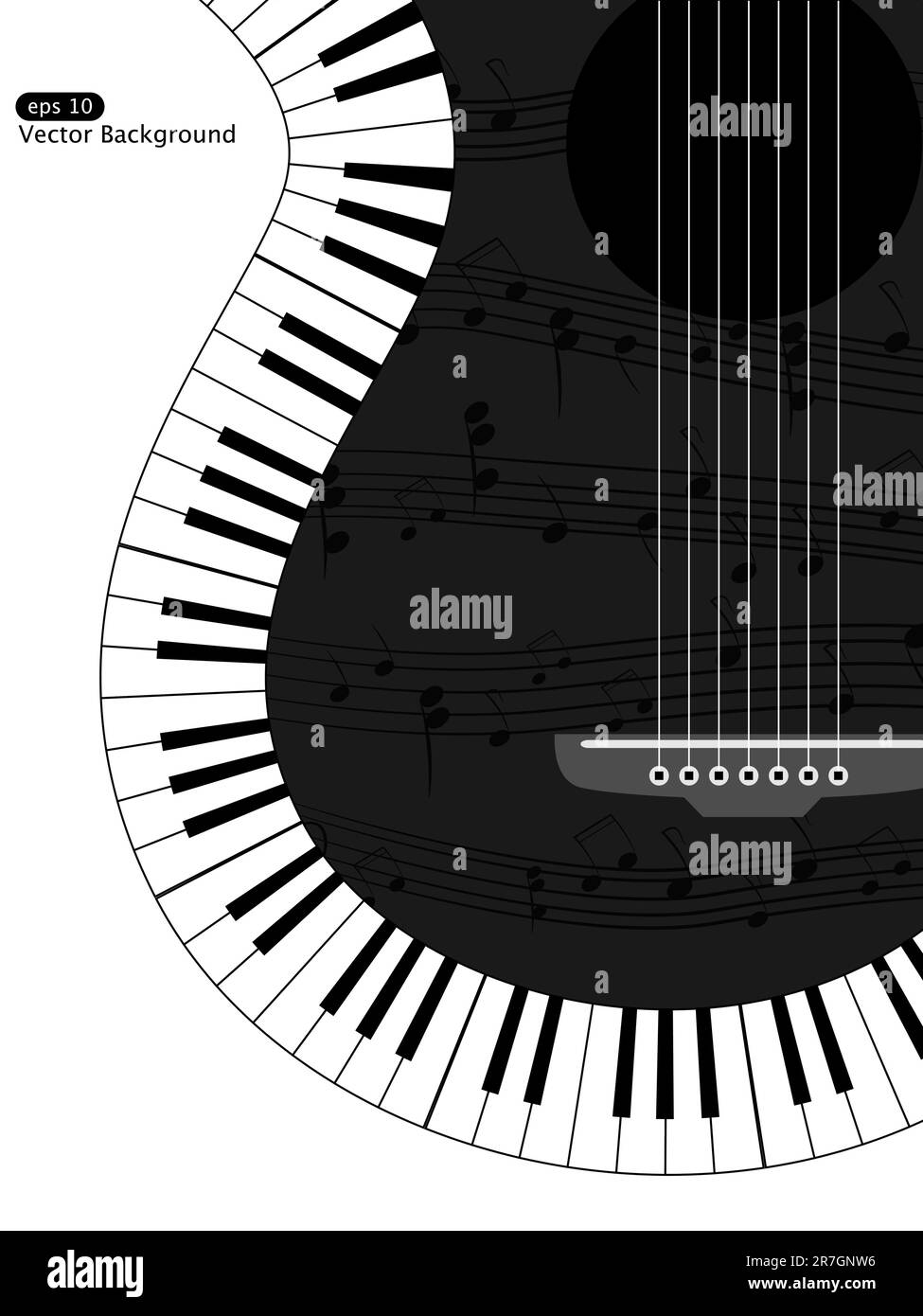 Vector white and black musical background Stock Vector Image & Art - Alamy