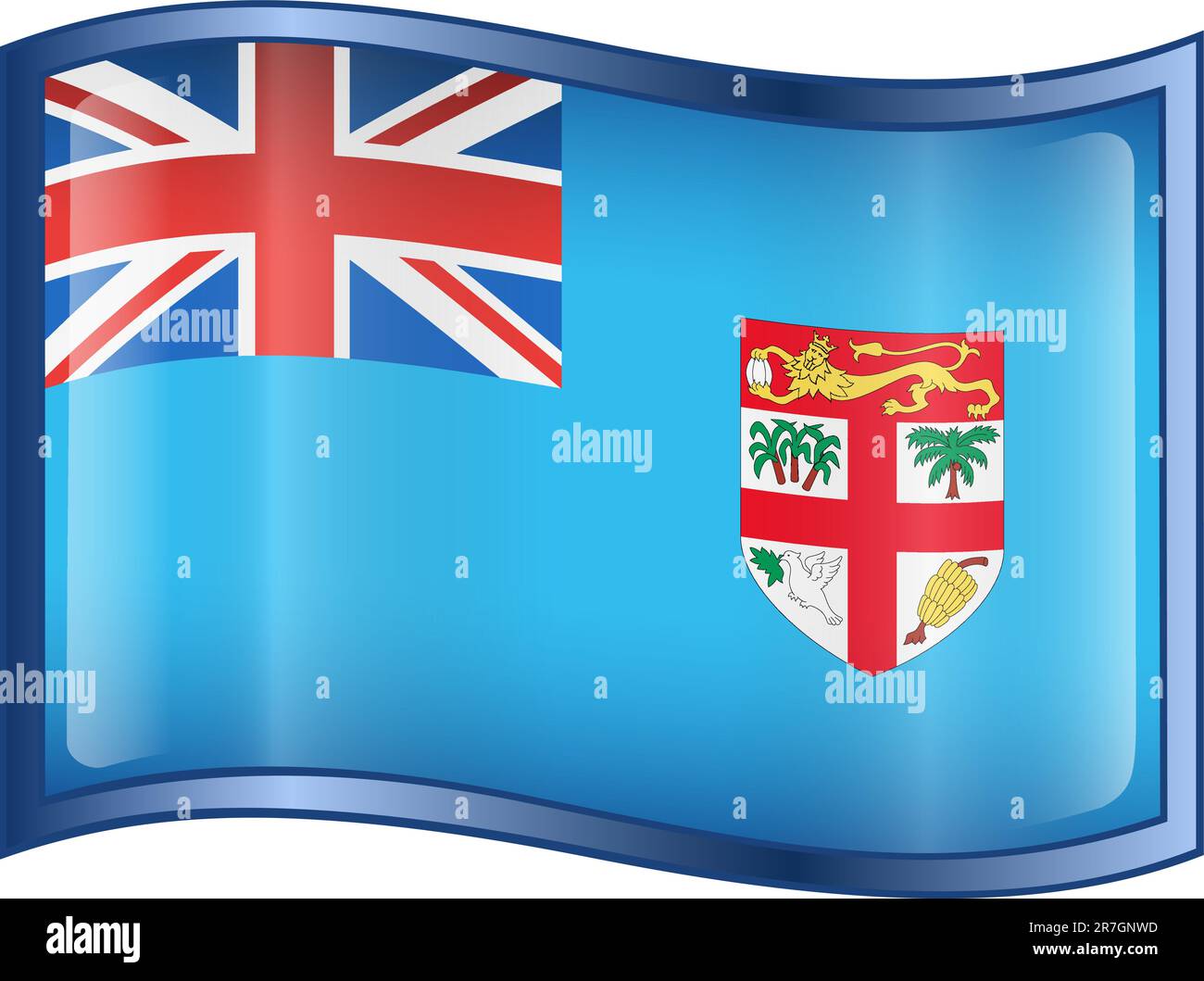 Fiji flag icon, isolated on white background Stock Vector Image & Art ...