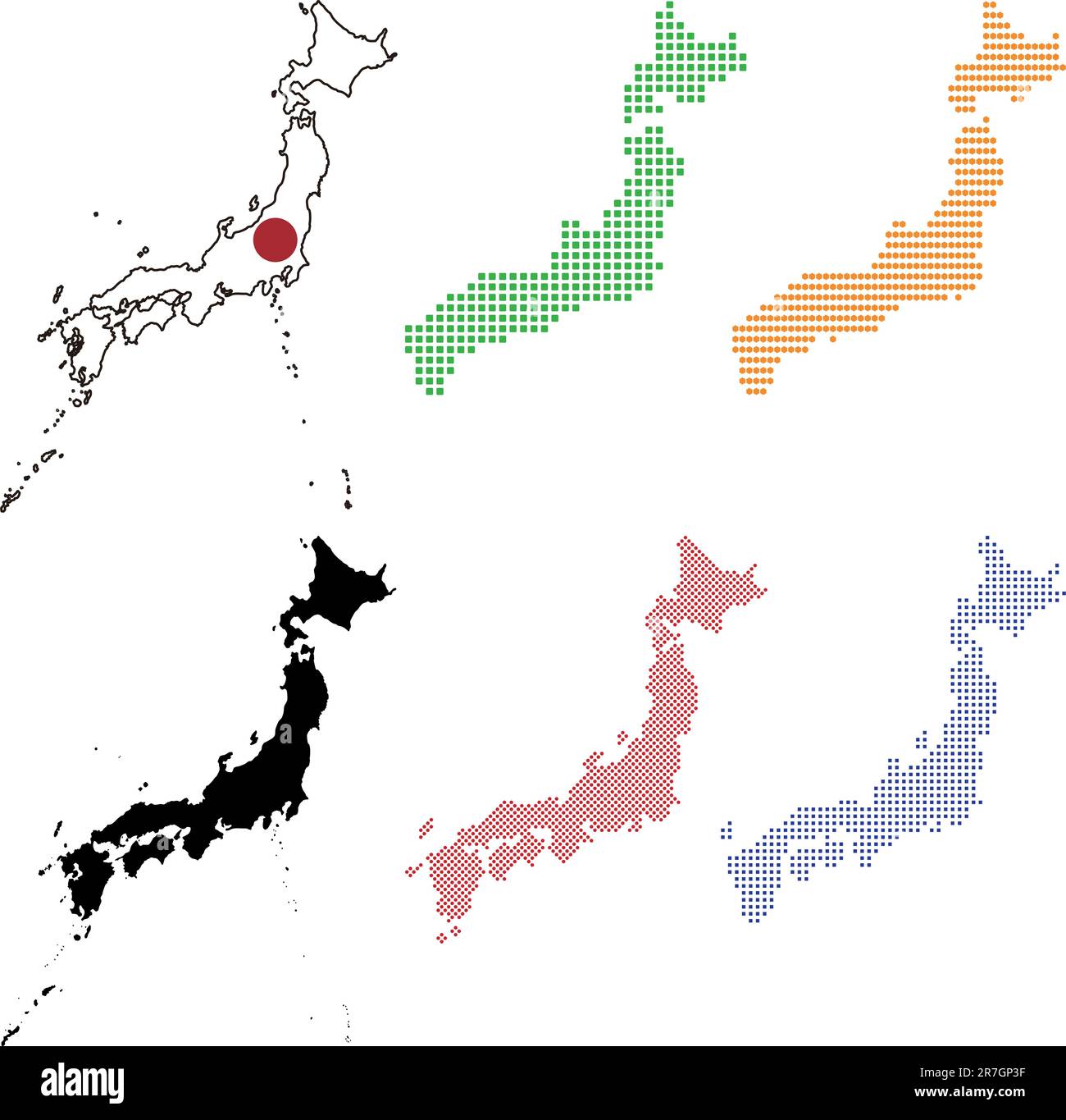 Layered vector illustration map and flag of Japan Stock Vector Image ...