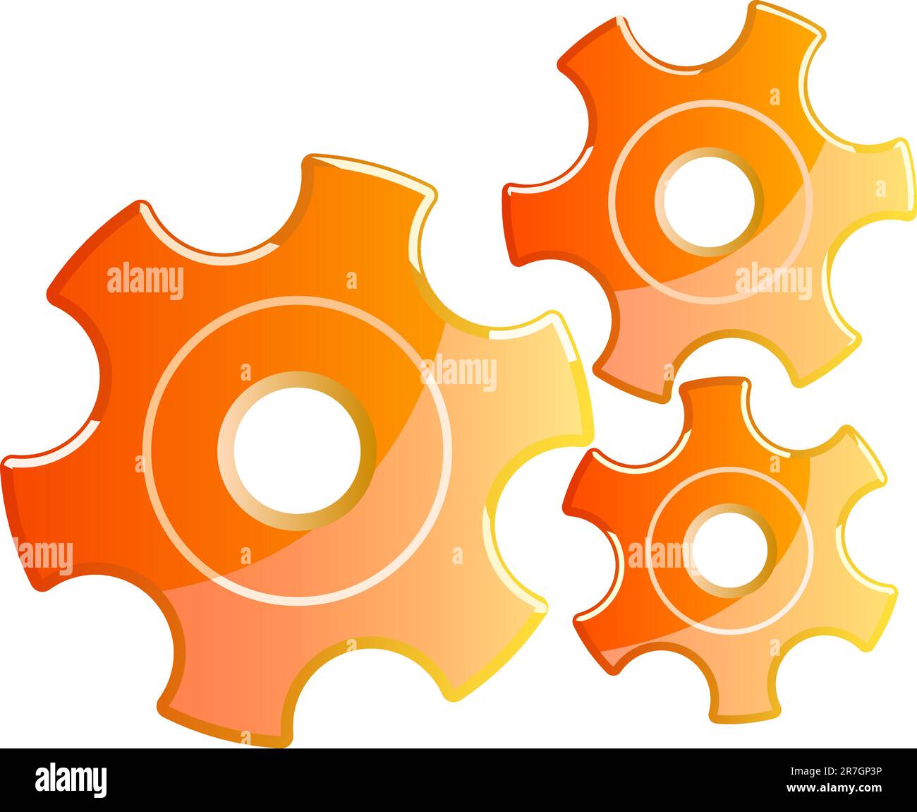Illustration orange gears icon Cut Out Stock Images & Pictures - Alamy