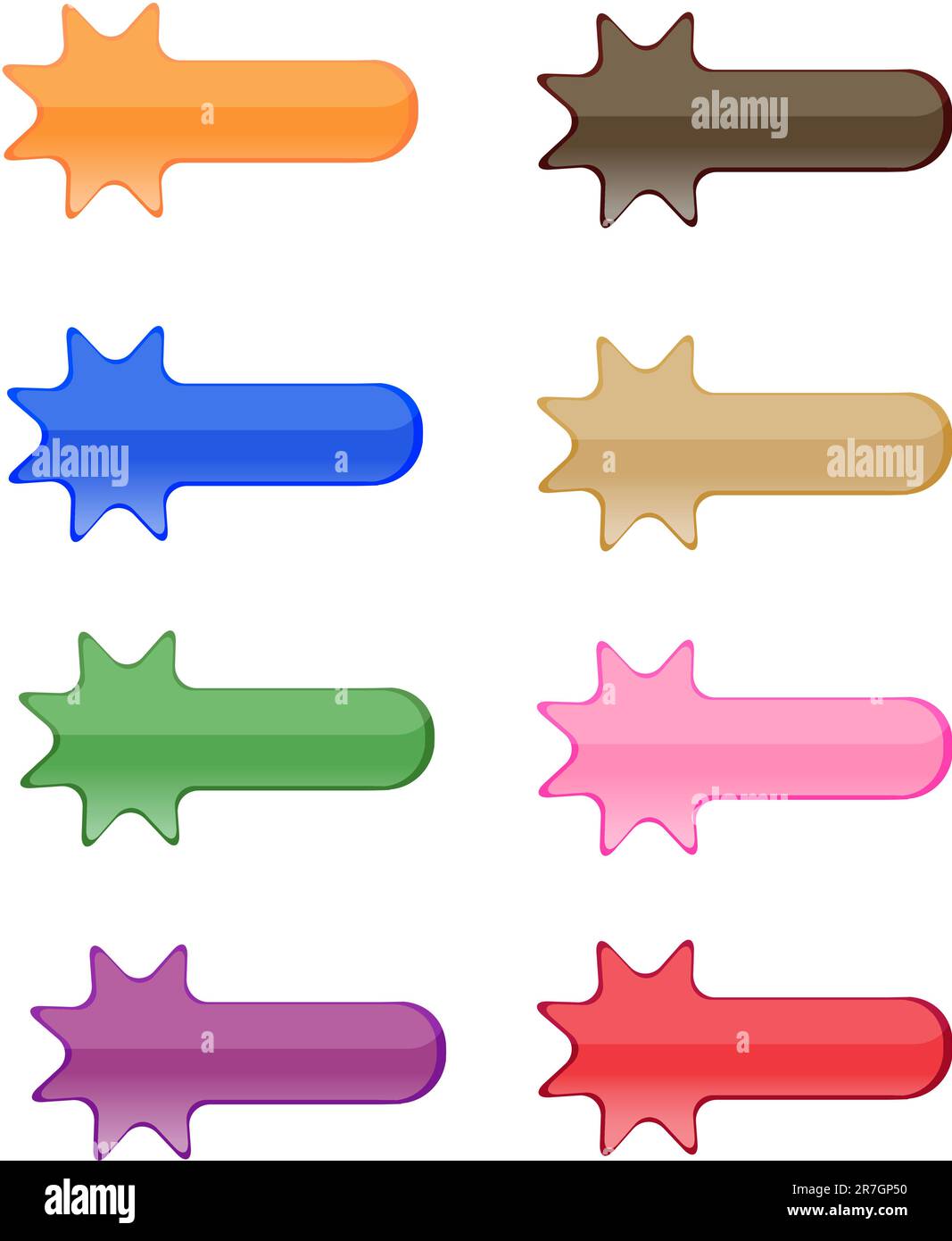 Collection of brightly colored, glossy web elements Stock Vector Image ...