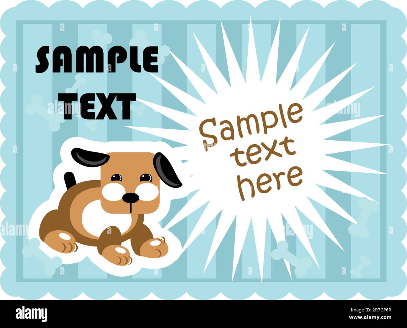 Cute dogs card template vector poster paper tag with flash Stock Vector ...