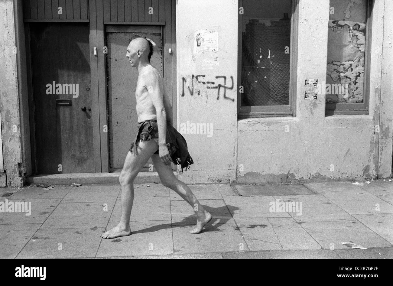 Graffiti on road in Black and White Stock Photos & Images - Alamy