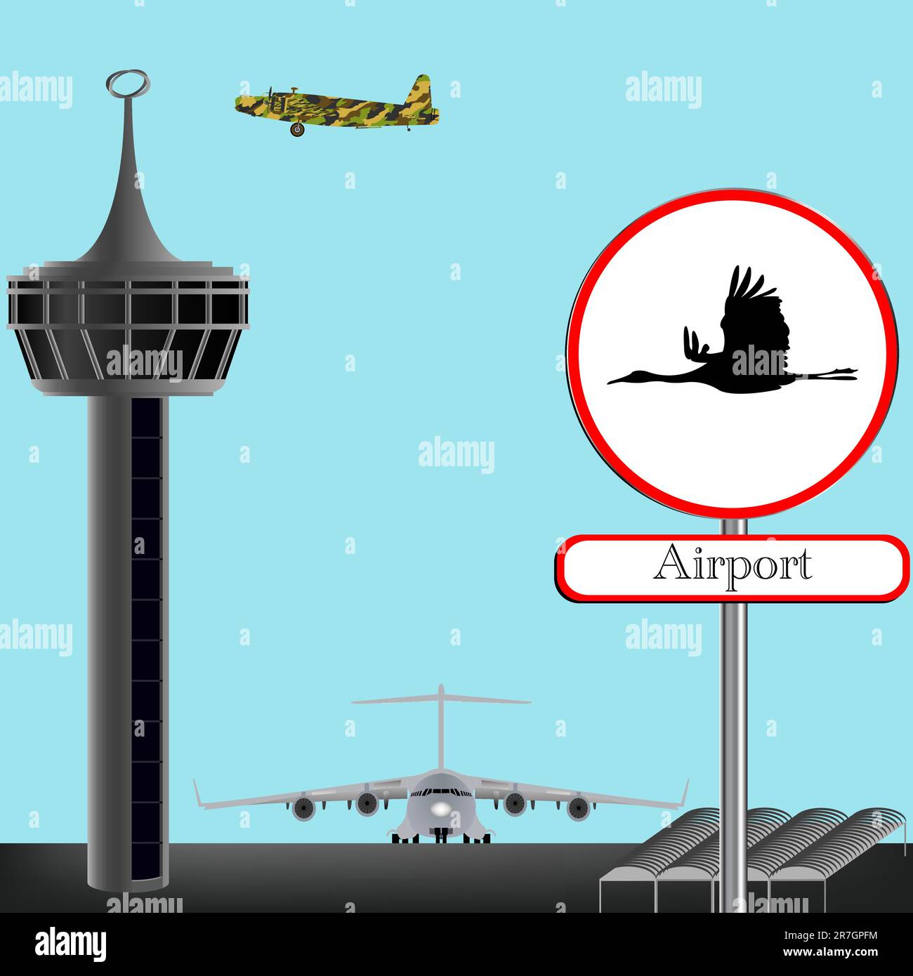 airport concept composition, abstract vector art illustration Stock ...