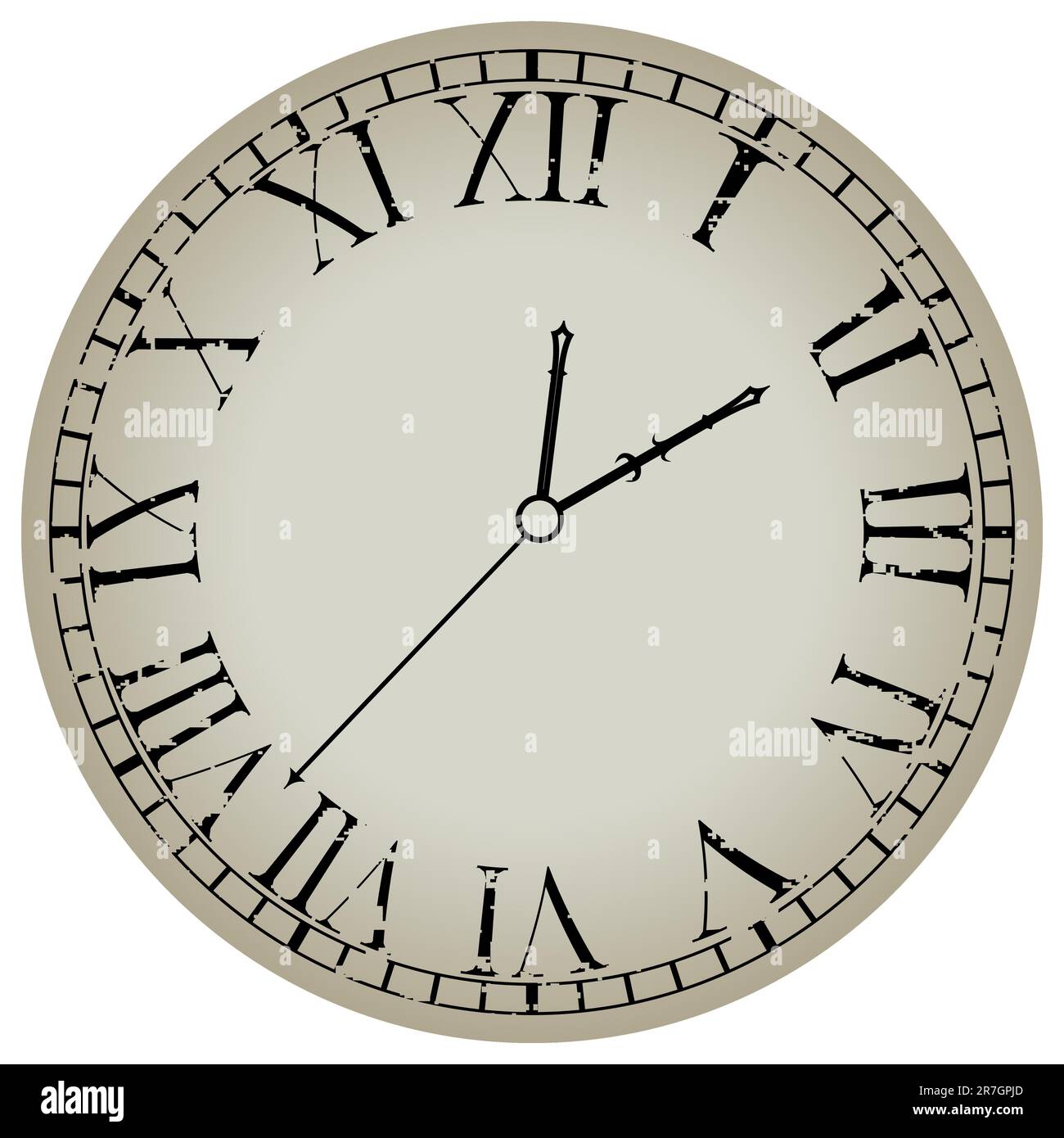 ancient clock against white background, abstract vector art ...