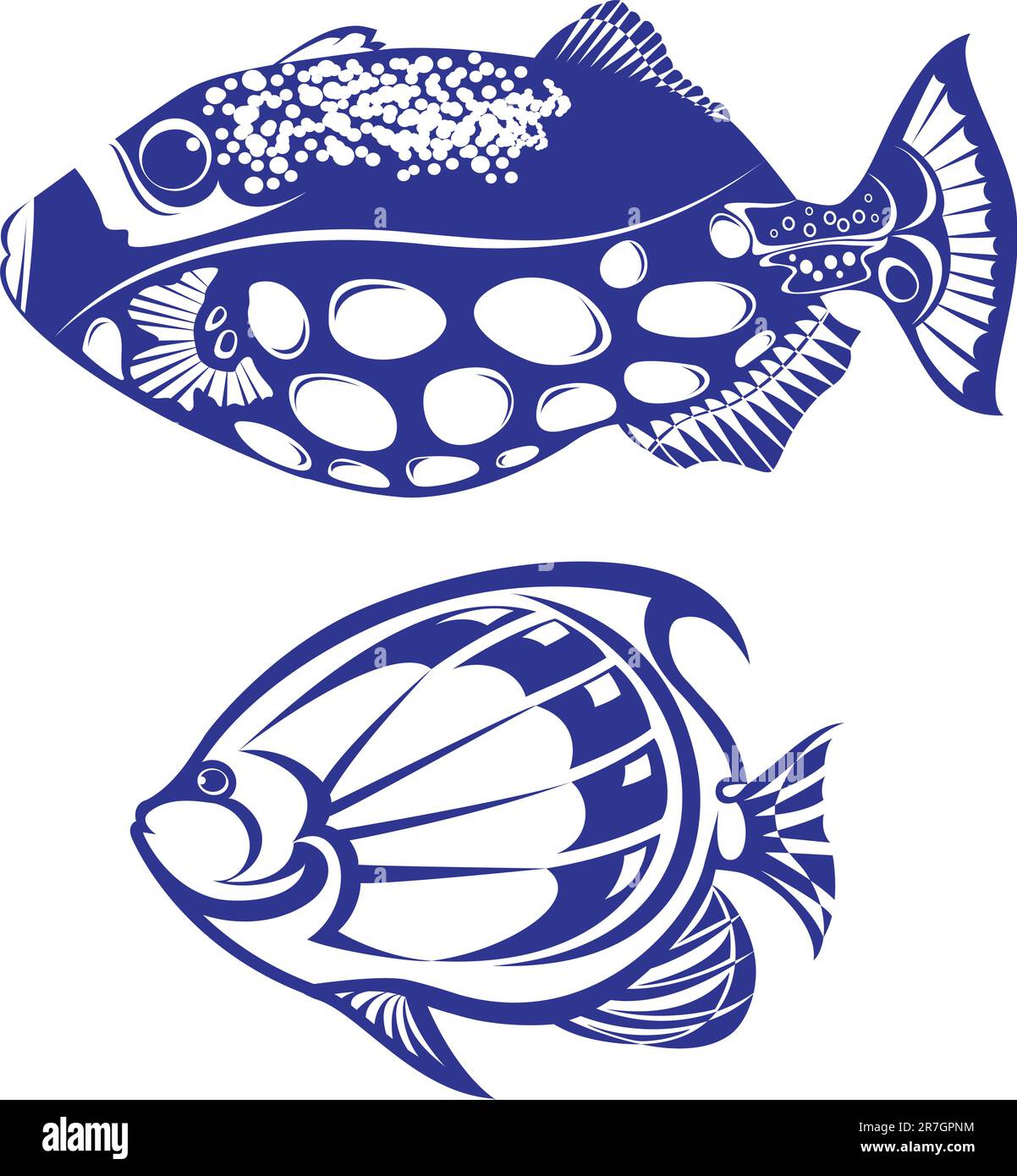 Tropical Fish. Set #5. Vector illustration on white background for ...