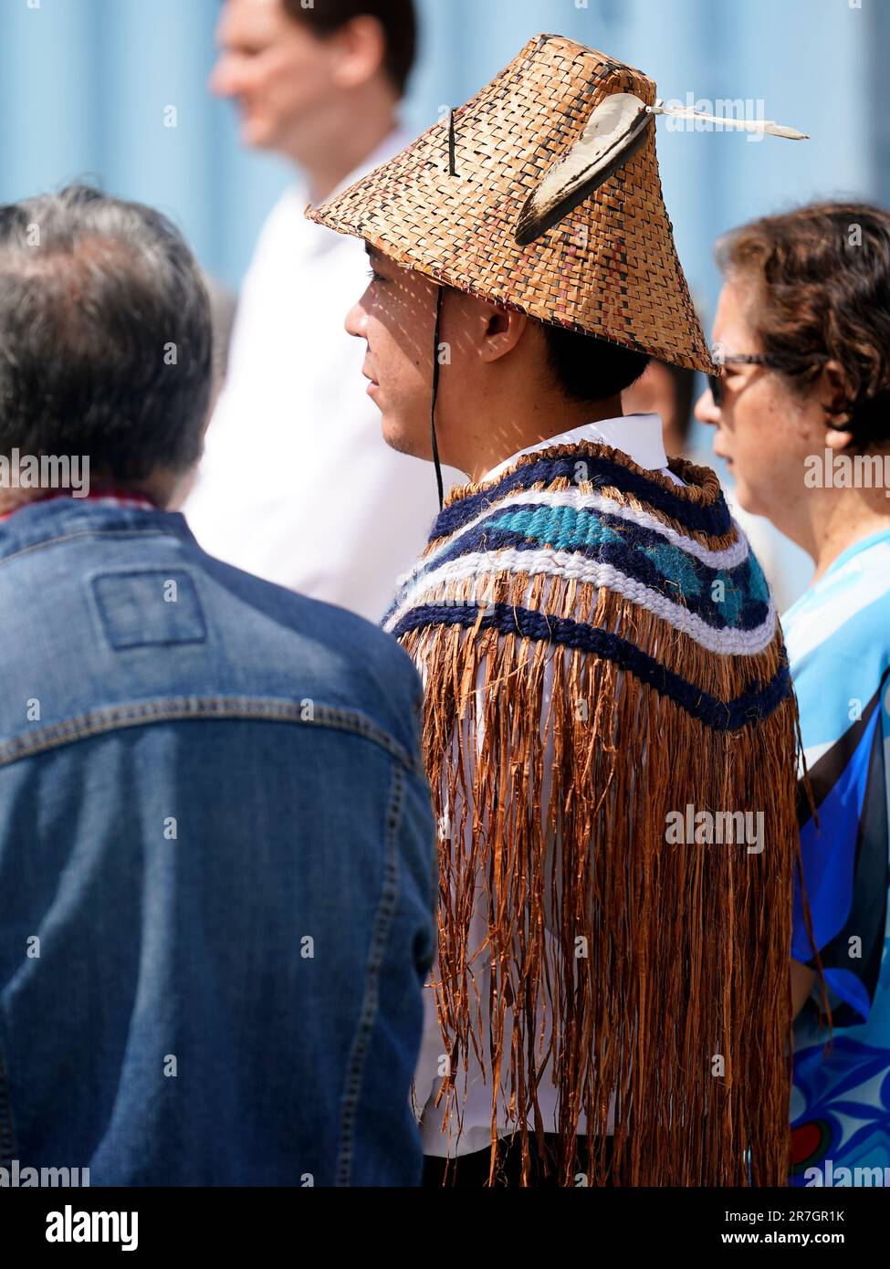 BC Premiere David Eby and others in North Vancouver at Səlilwətaɬ ...