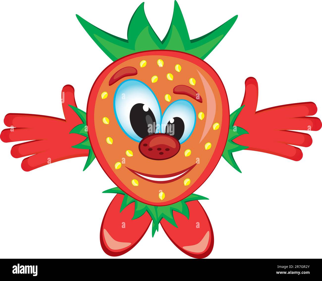 Crazy Strawberry. Vector illustration on white background Stock Vector ...