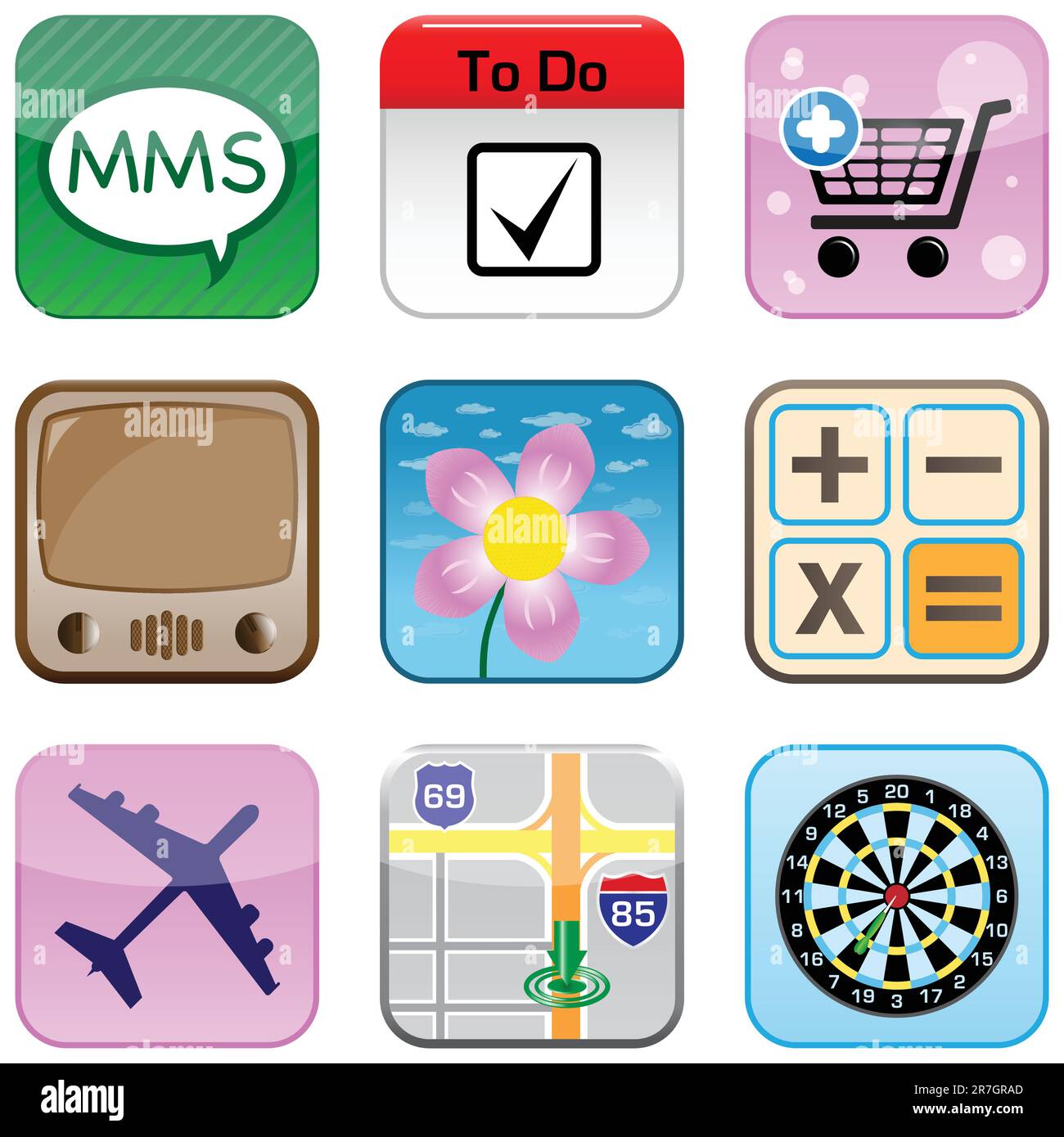 Set Of Icons For Mobile Phones And Web Apps Stock Vector Image & Art ...