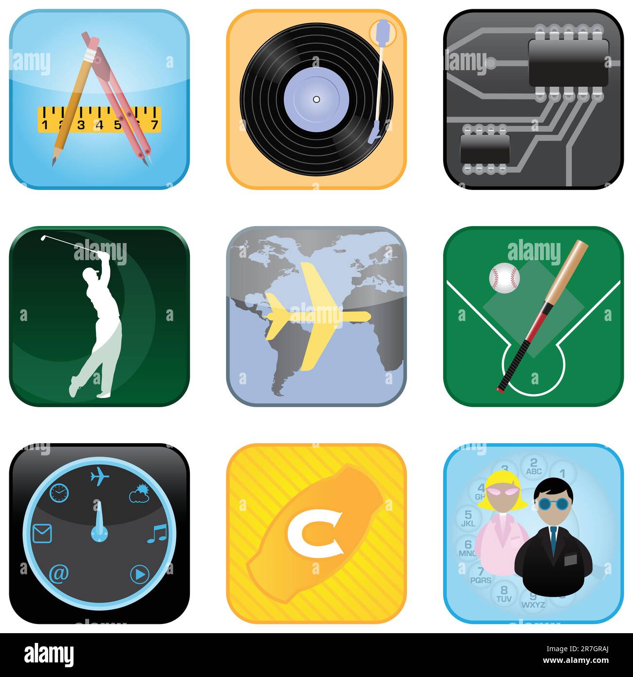 Set Of Icons For Mobile Phones And Web Apps Stock Vector Image & Art ...