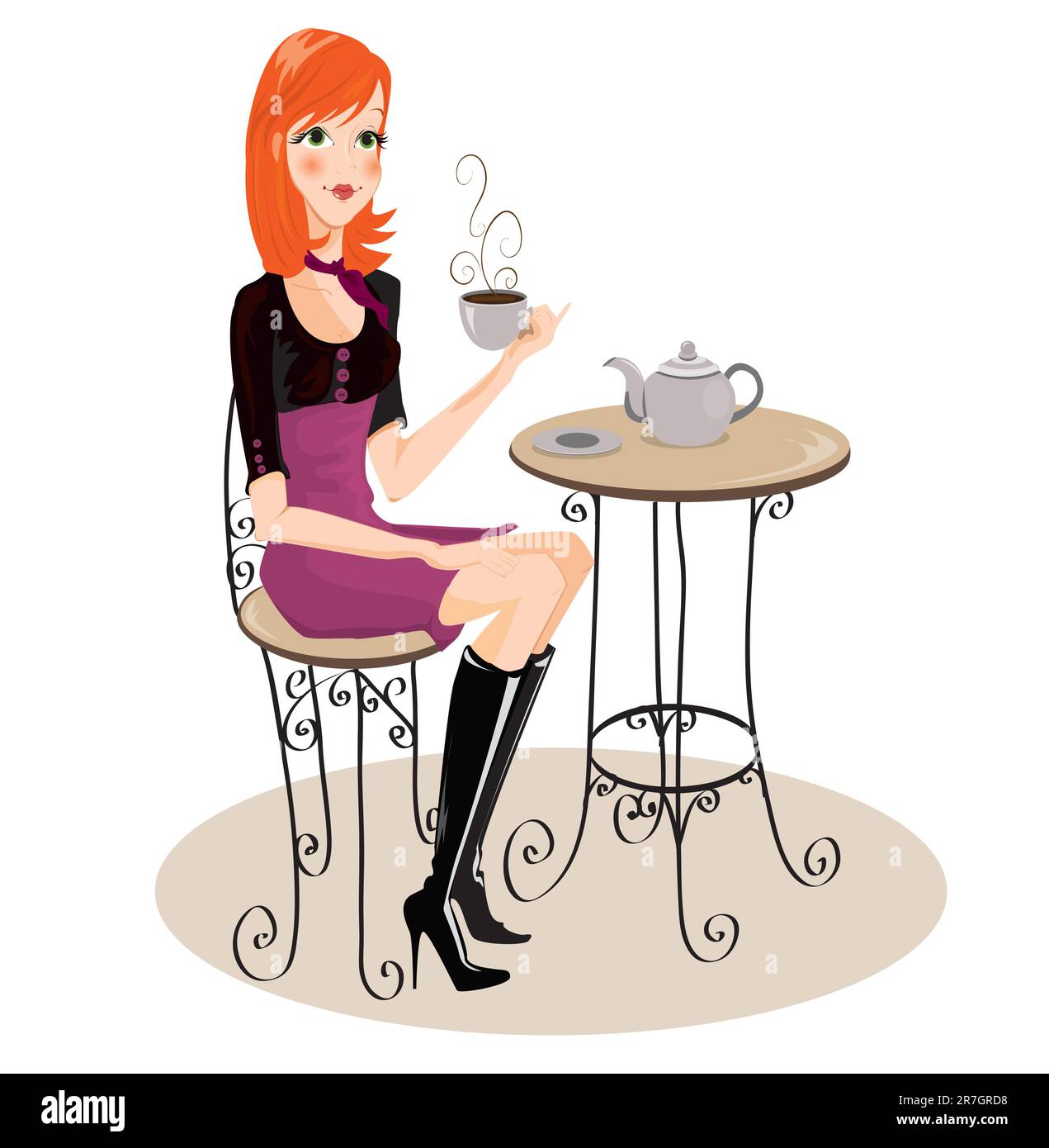 Girl drinking coffee drink Cut Out Stock Images & Pictures - Alamy
