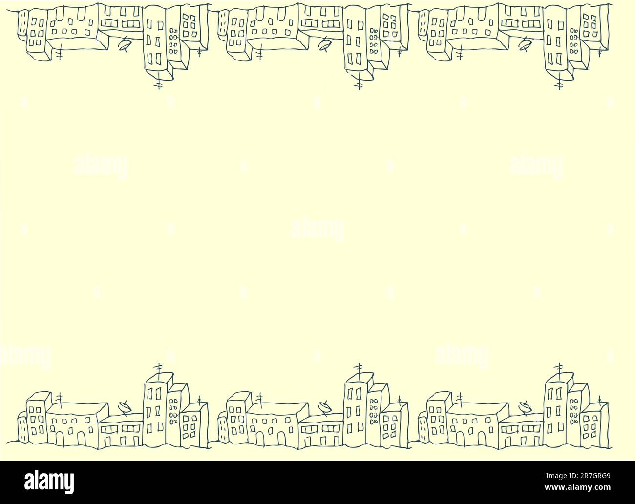 Black Background House border and street city pattern Stock Vector ...