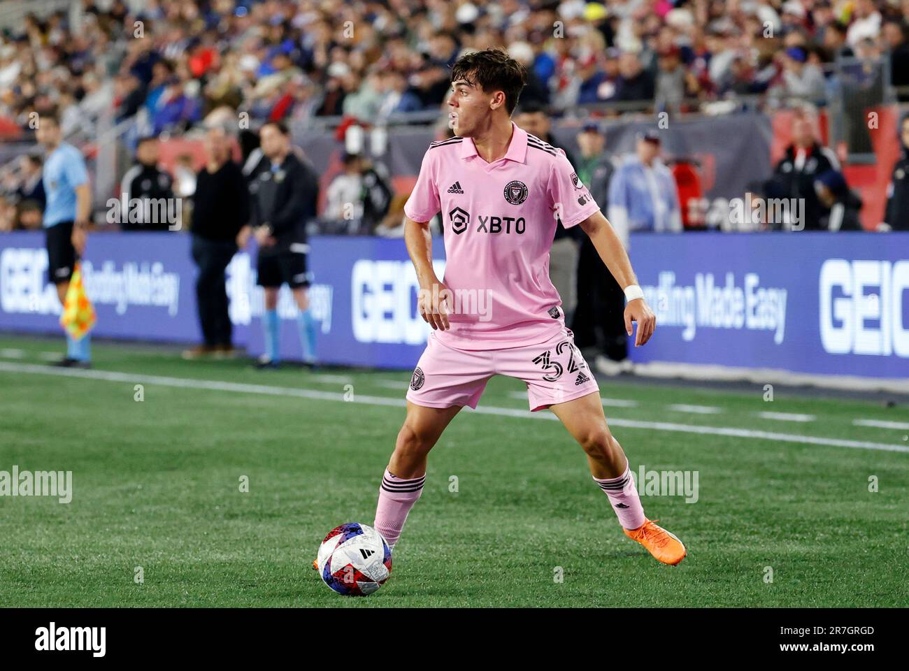 FOXBOROUGH, MA - JUNE 10: Inter Miami CF defender Noah Allen (32) looks ...