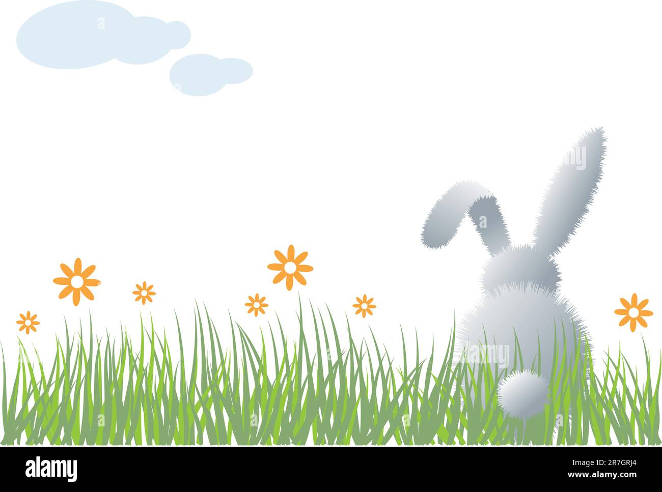 Cartoon illustration easter bunny sitting Stock Vector Images - Alamy