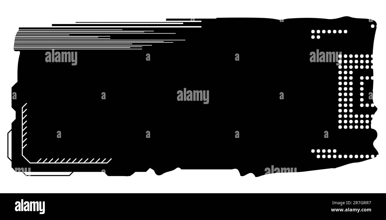 Rectangular design clipart in tech style isolated on white. Short tech ...