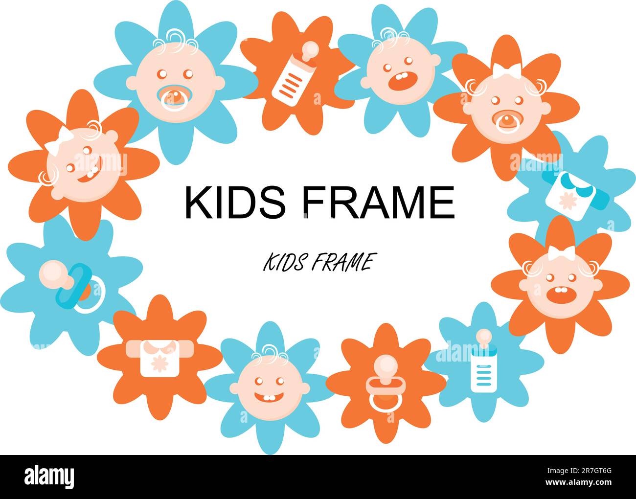 Kids flowers with label Stock Vector Images - Alamy