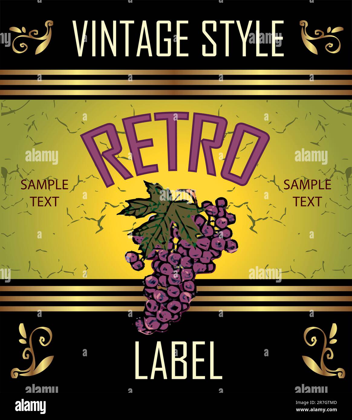 Vintage Label Grape Variant of design of a label for wine Stock Vector ...