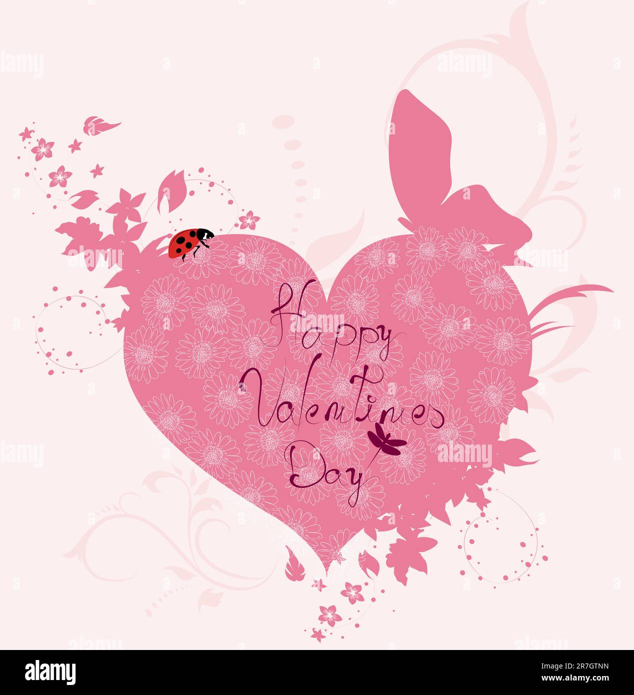 Love card with heart and ladybird Stock Vector Image & Art - Alamy