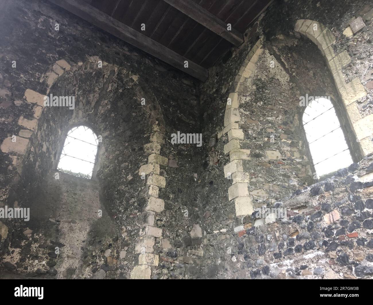 Reculver Towers and Roman Fort ruins on the North Kent coast, between ...