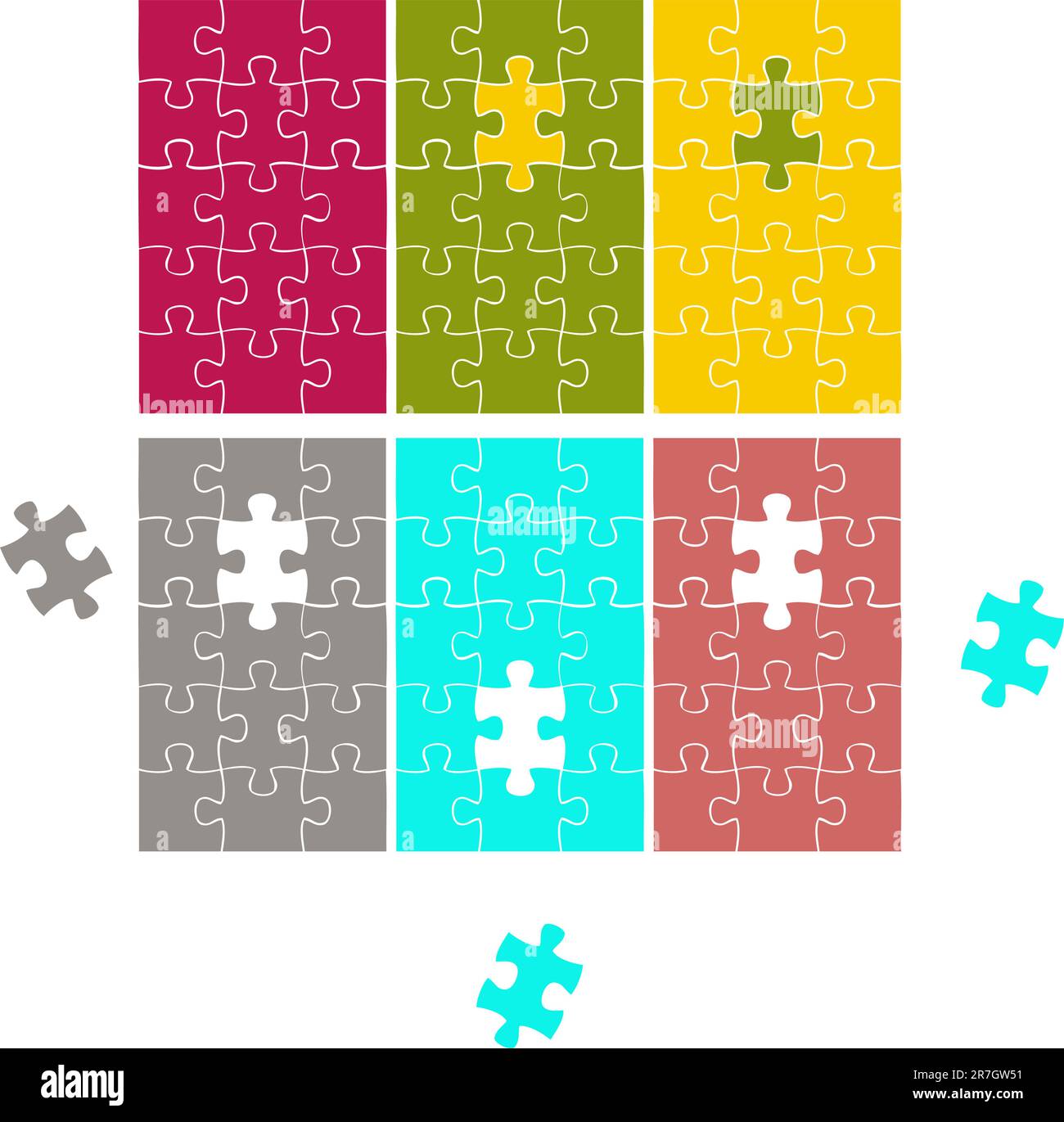 Color Puzzle cards, vector cards, game backgrounds Stock Vector Image ...