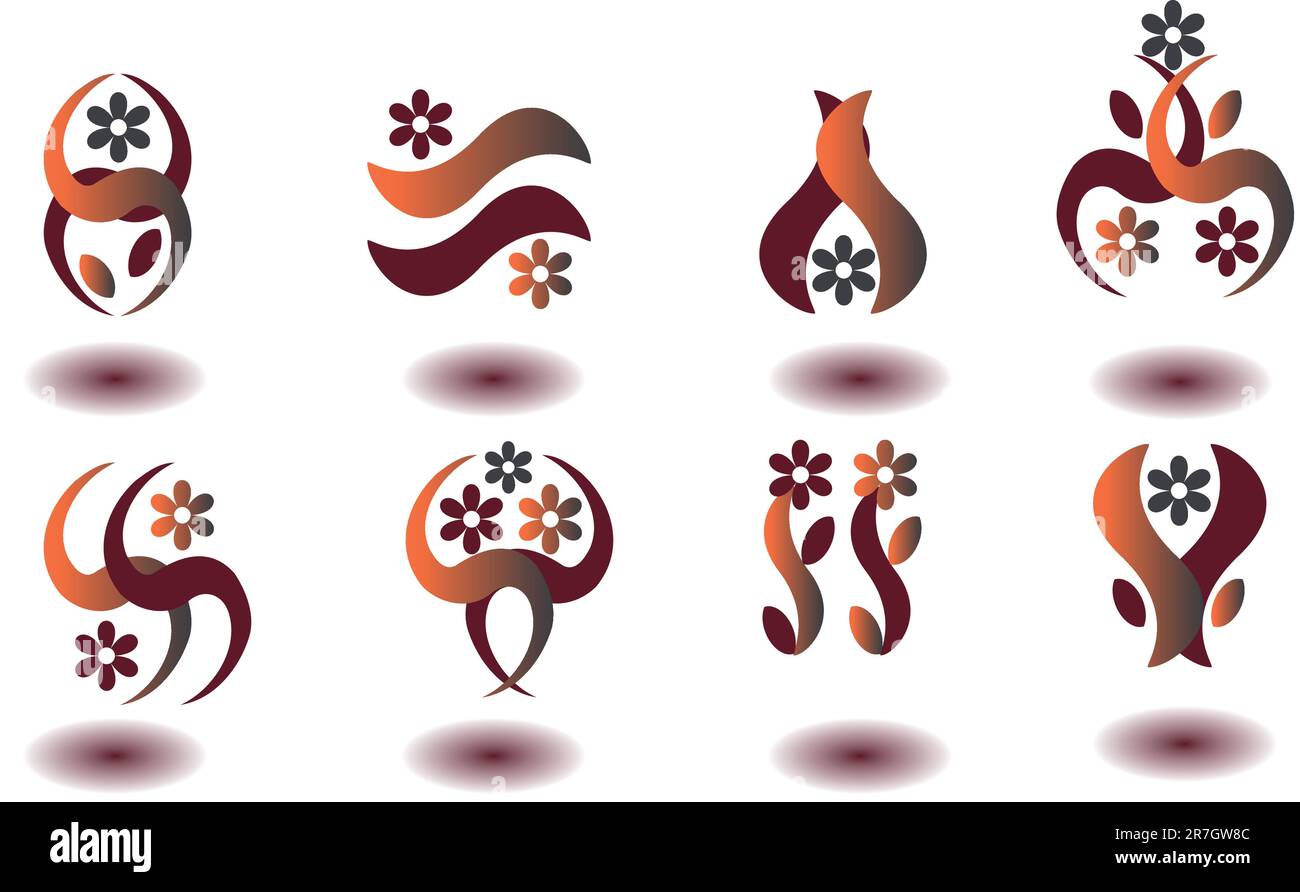 Vector version. Set of different abstract symbols for design. Jpeg ...