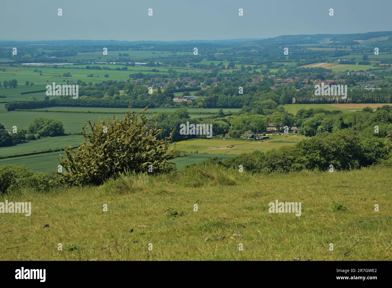 Wye Valley Overlooking the Village down below Stock Photo - Alamy