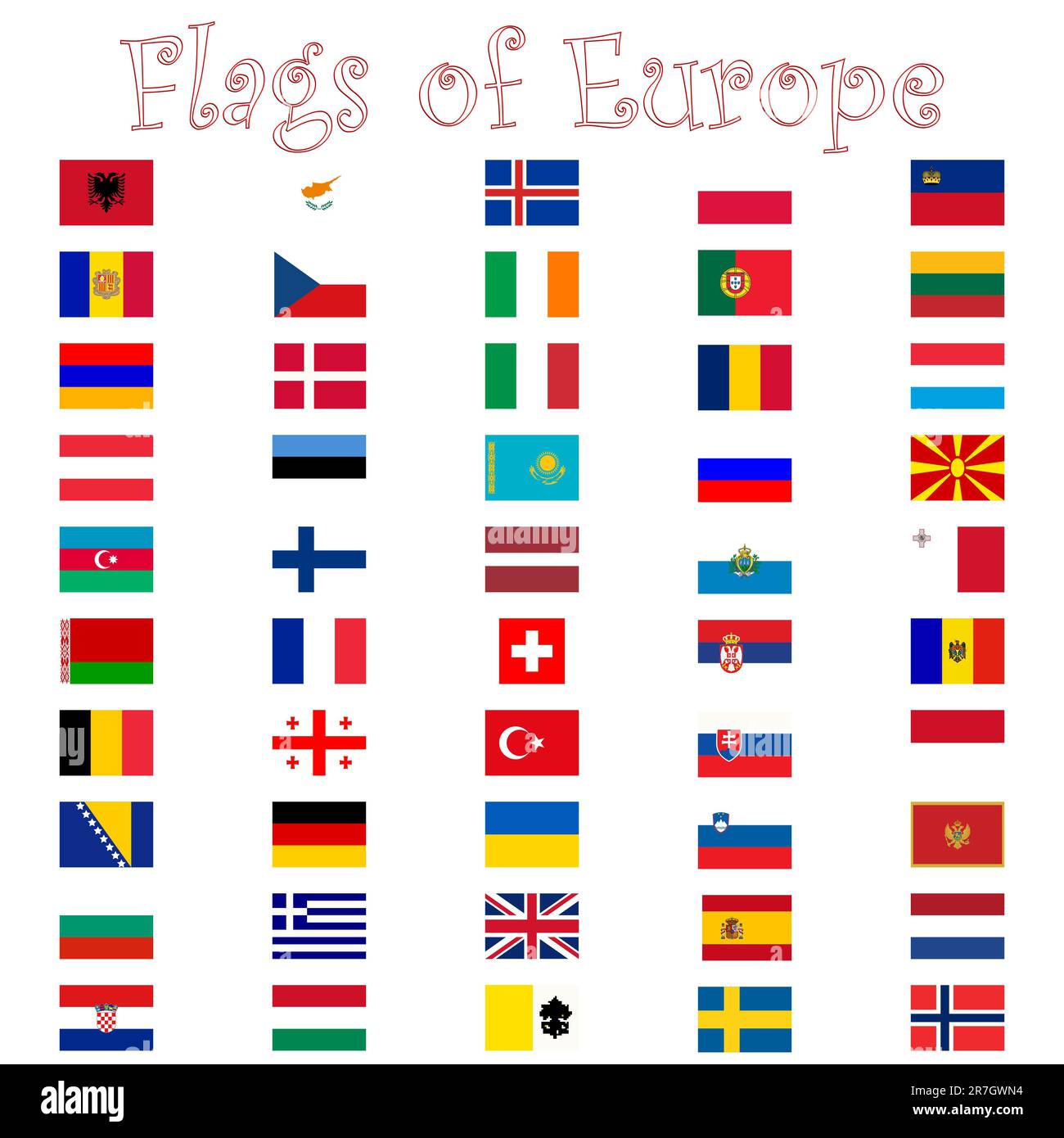 flags of europe against white background, abstract vector art ...