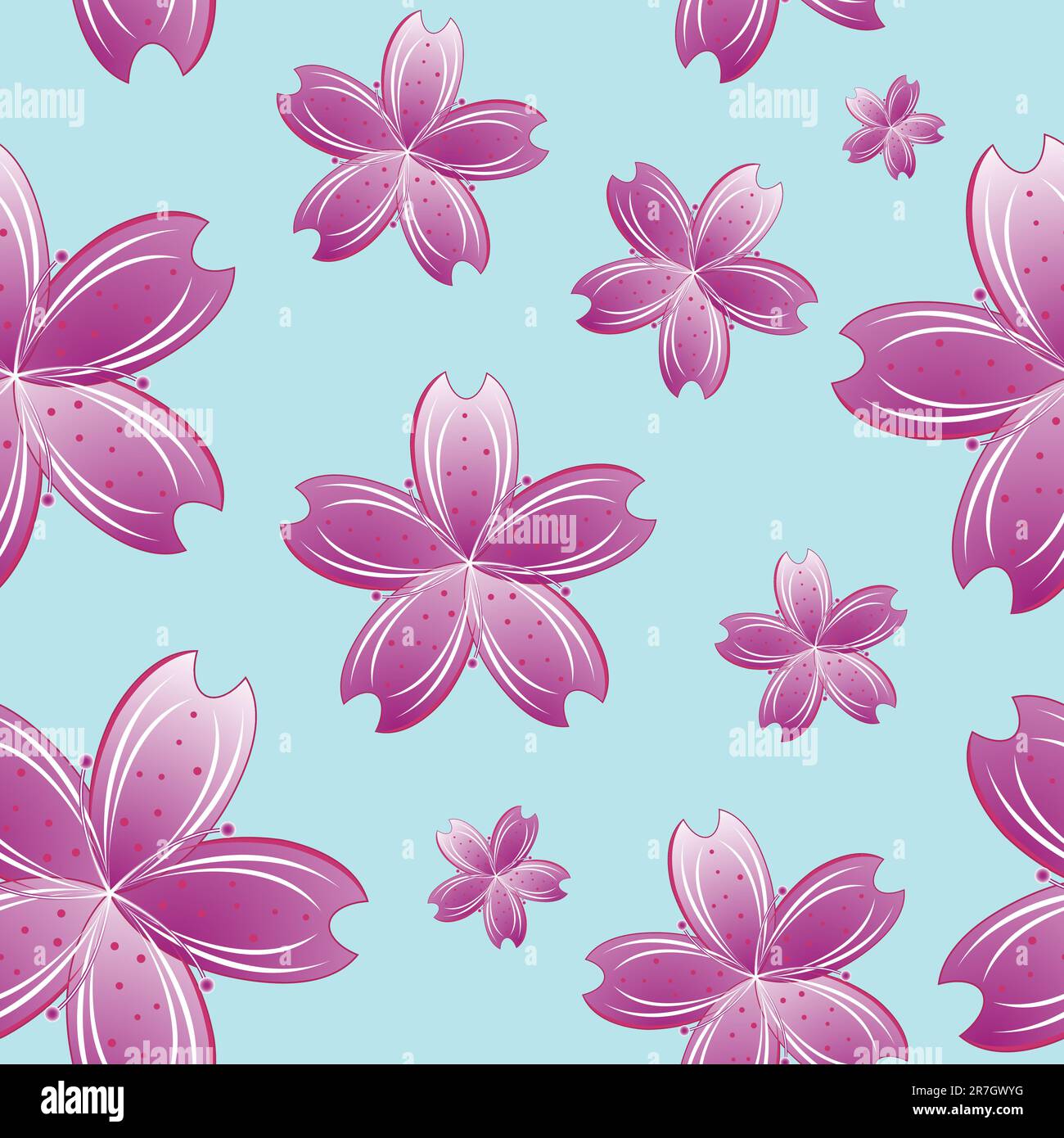 Flowers Seamless Pattern Abstract Texture Vector Art Illustration