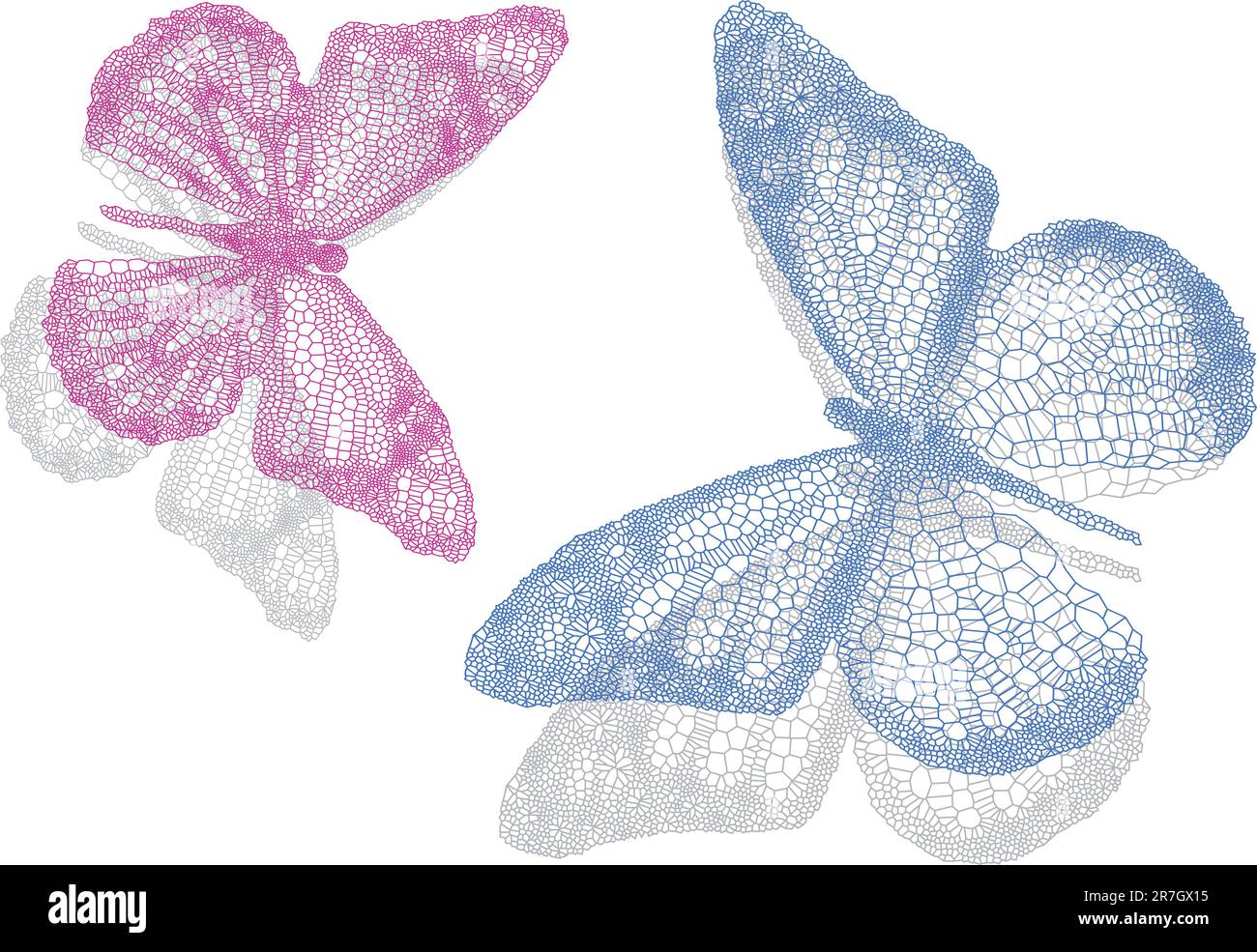 beautiful butterflies with shadow, vector illustration Stock Vector ...