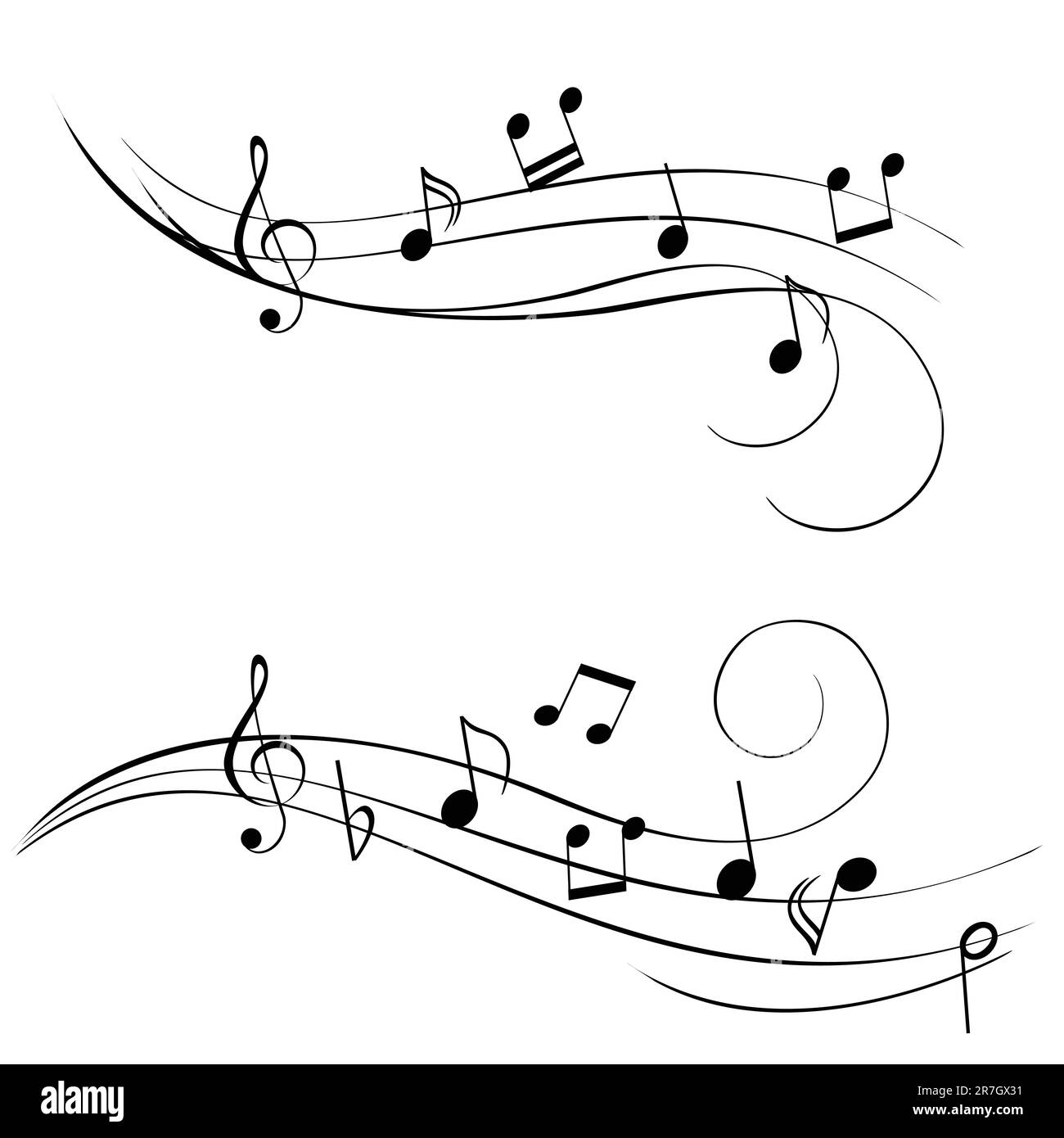Various music notes on stave Stock Vector Image & Art - Alamy