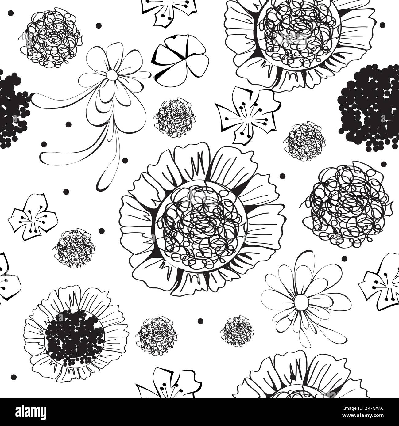 Seamless traditional pattern flowers Cut Out Stock Images & Pictures ...