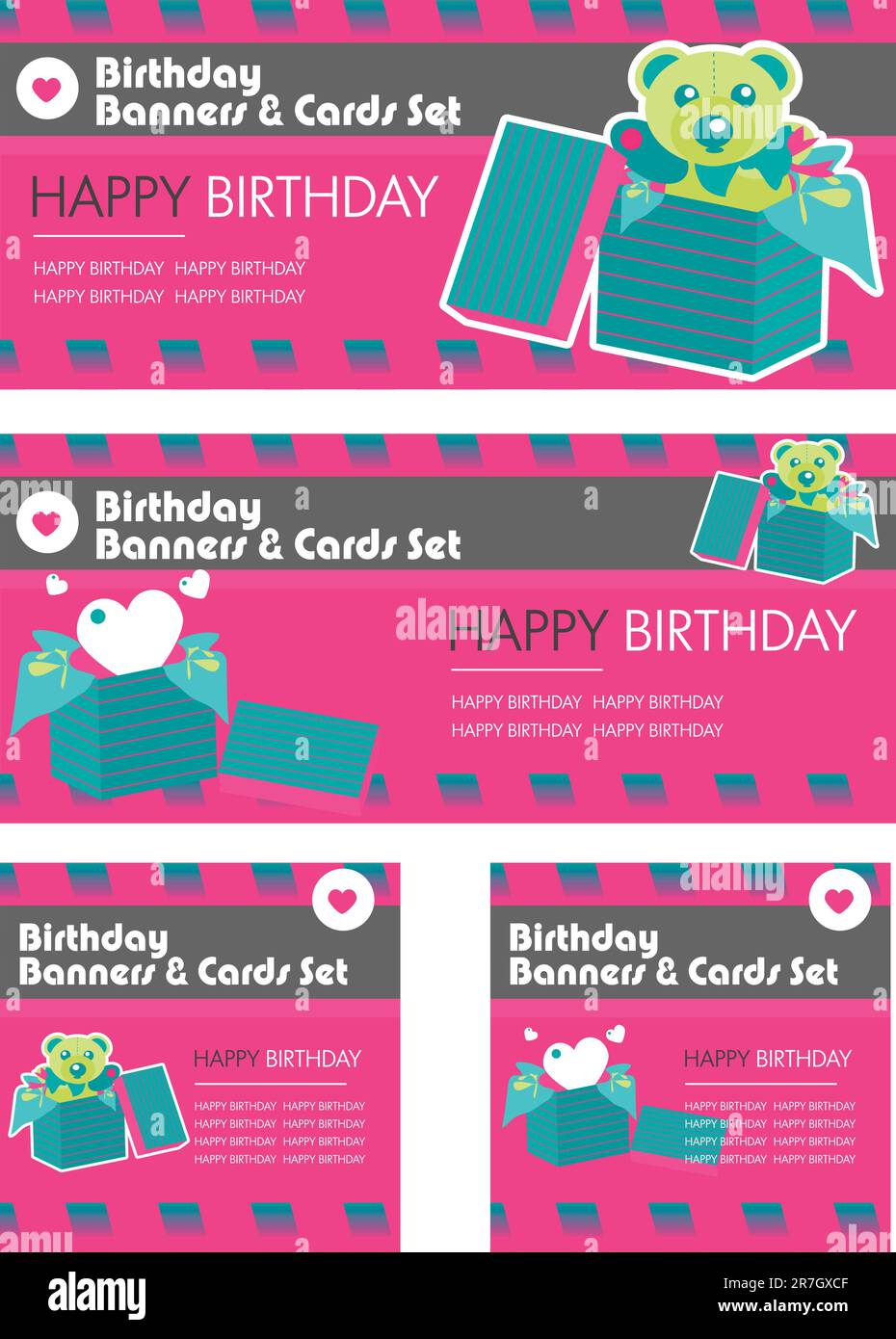 Birthday collection of banners cards tags Stock Vector Image & Art - Alamy