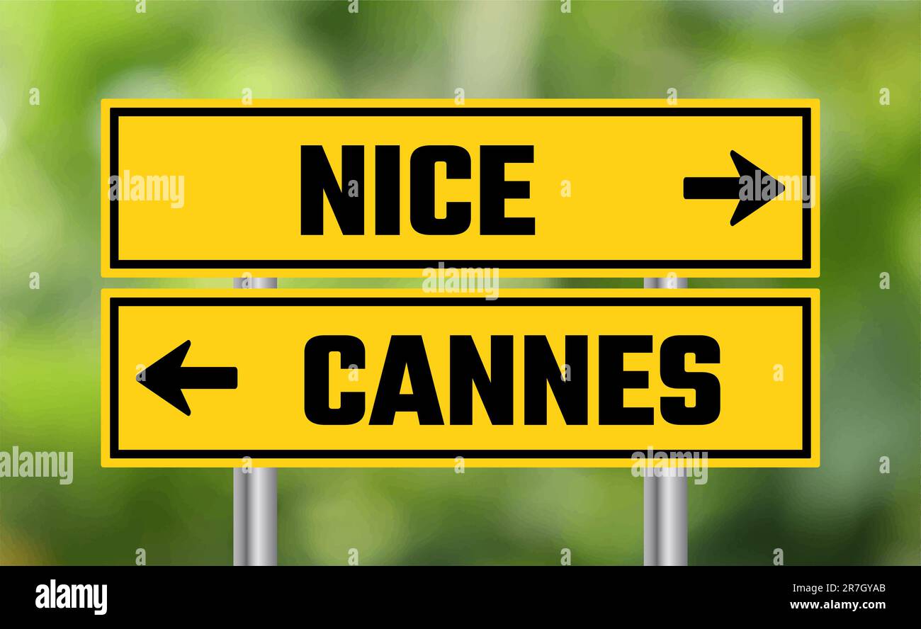 Nice or cannes road sign hi-res stock photography and images - Alamy