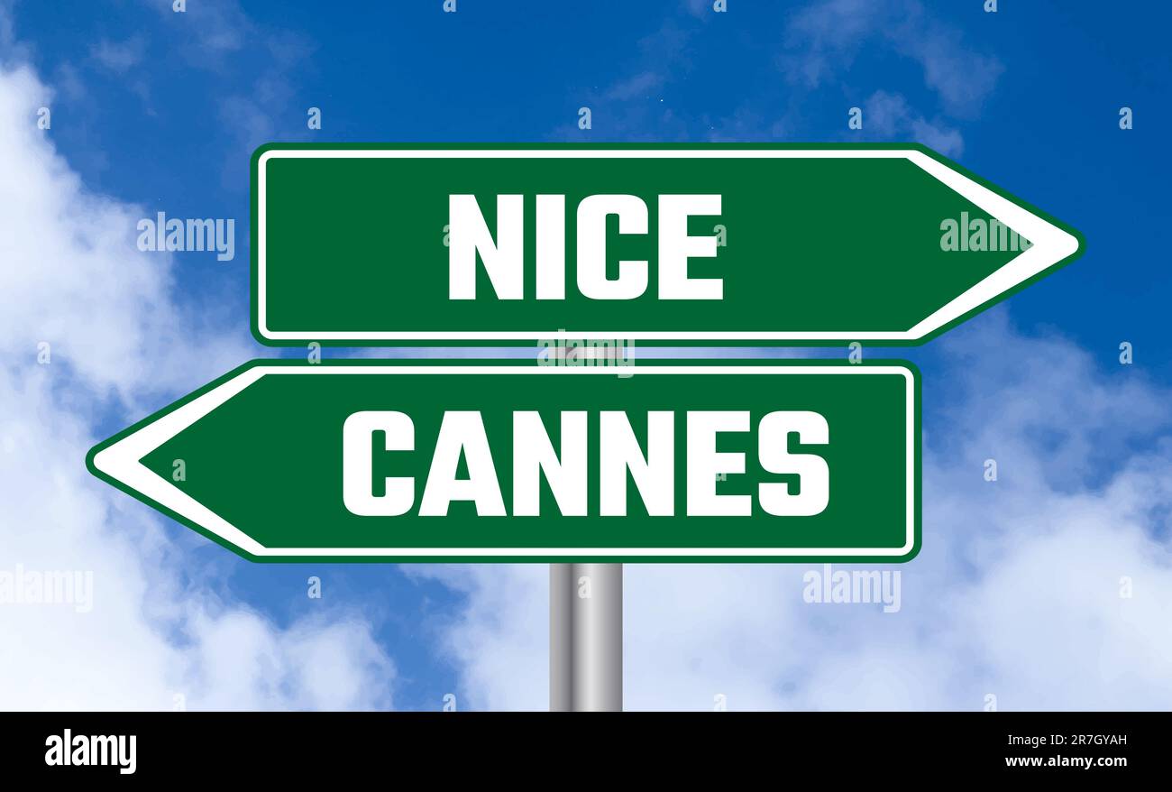 Nice or cannes road sign hi-res stock photography and images - Alamy