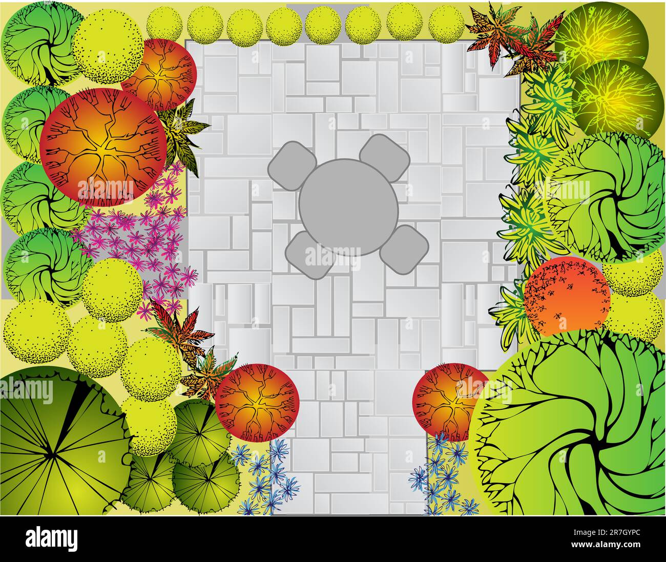 Plan of Landscape and Garden Stock Vector Image & Art - Alamy